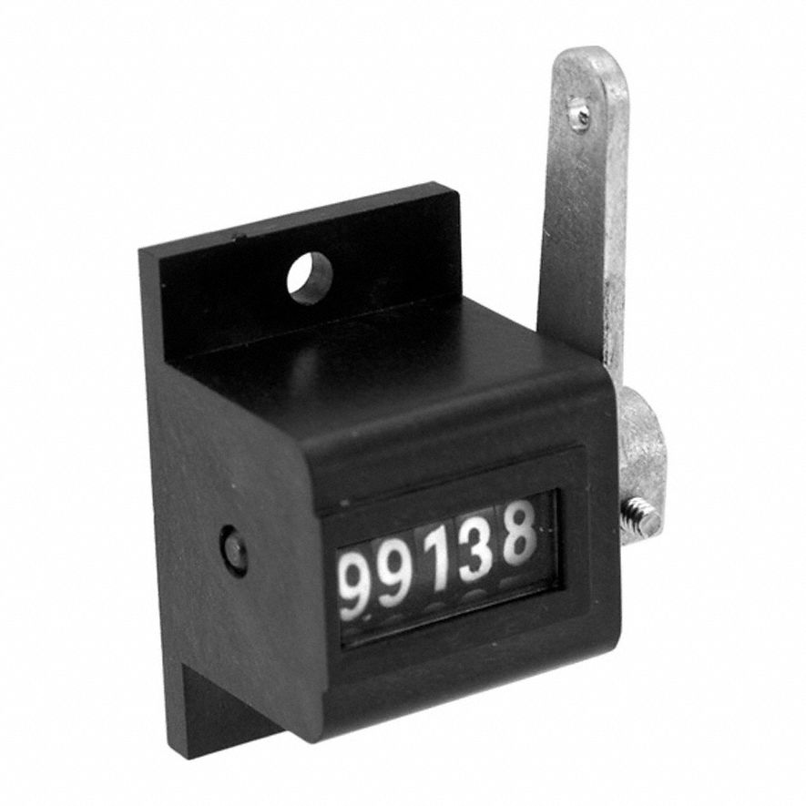 TRUMETER, Rear Panel Mounting, 1 3/8 in x 7/8 in, Mechanical Counter ...