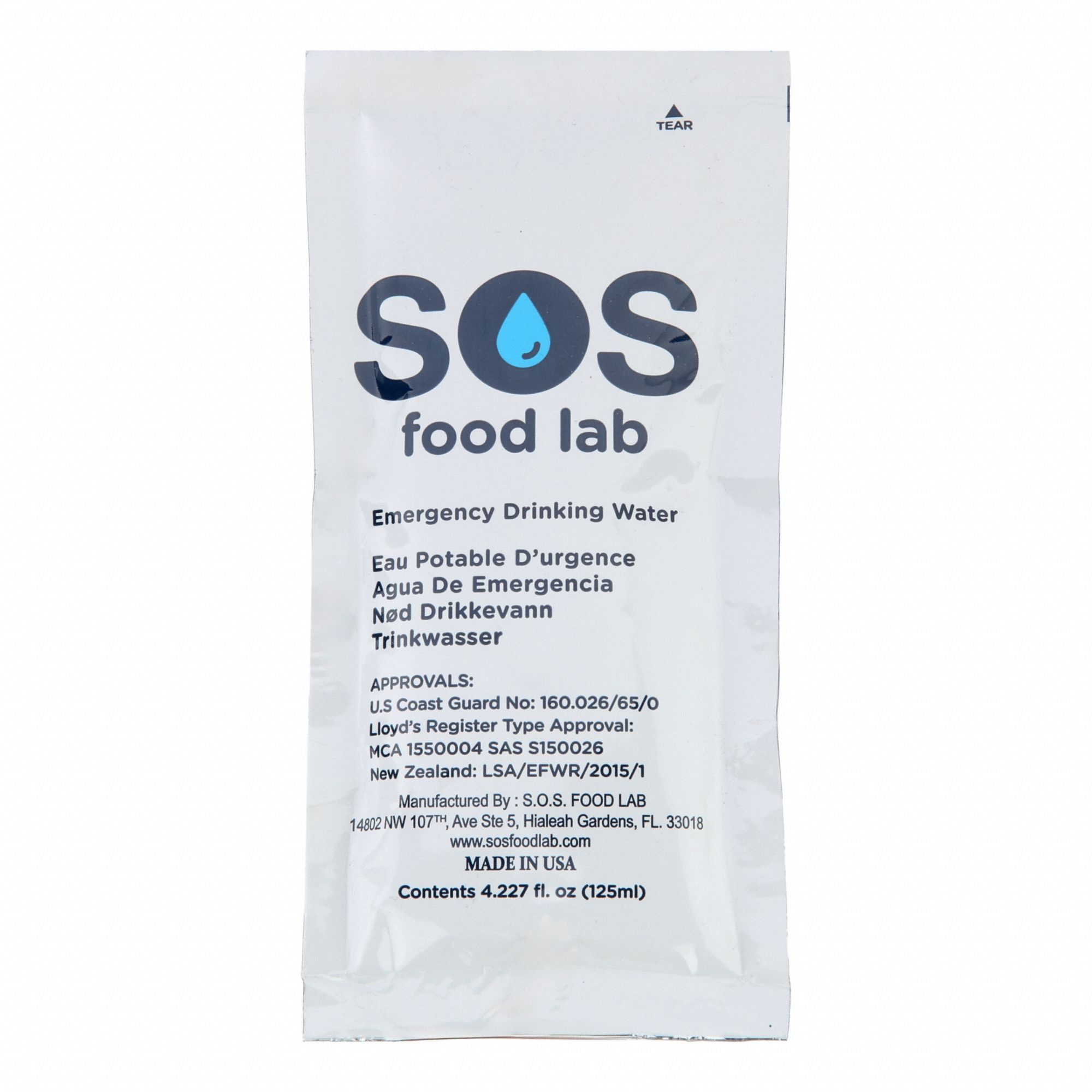 MAYDAY, SOS Pouch Water, 4 fl oz Size, Emergency Drinking Water Rations ...