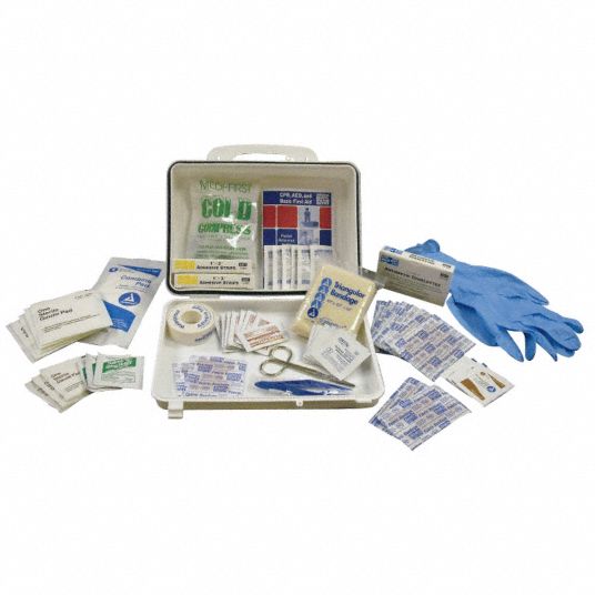 MEDI-FIRST First Aid Kit, Kit, Plastic, General Purpose, 10 People ...