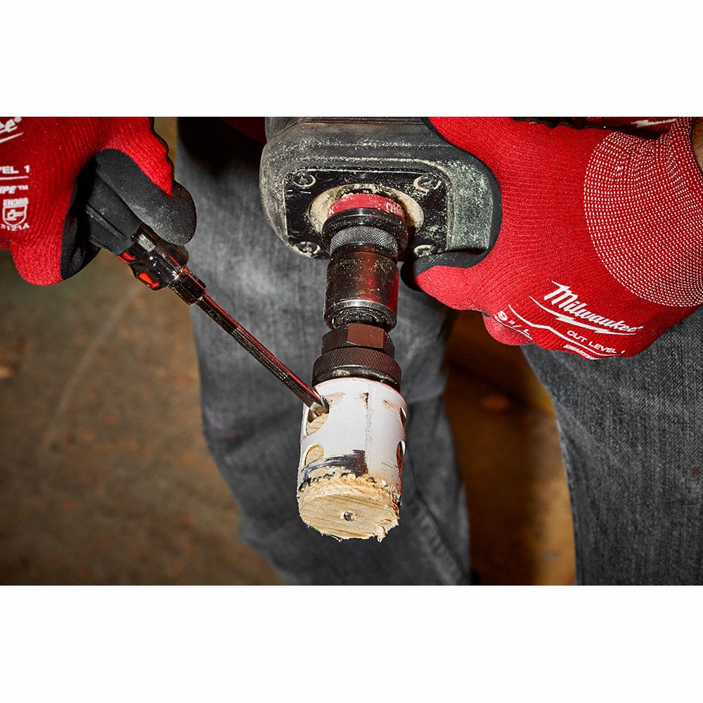 MILWAUKEE Hole Saw Kit: 13 Pieces, 3/4 in to 2 1/2 in Saw Size Range, 1 5/8 in Max. Cutting Dp ...