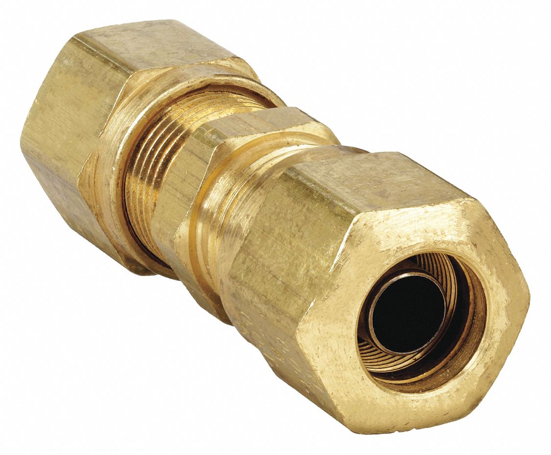 PARKER, 1/2 in OD x 1/2 in OD Fitting Size, Compression x Compression ...