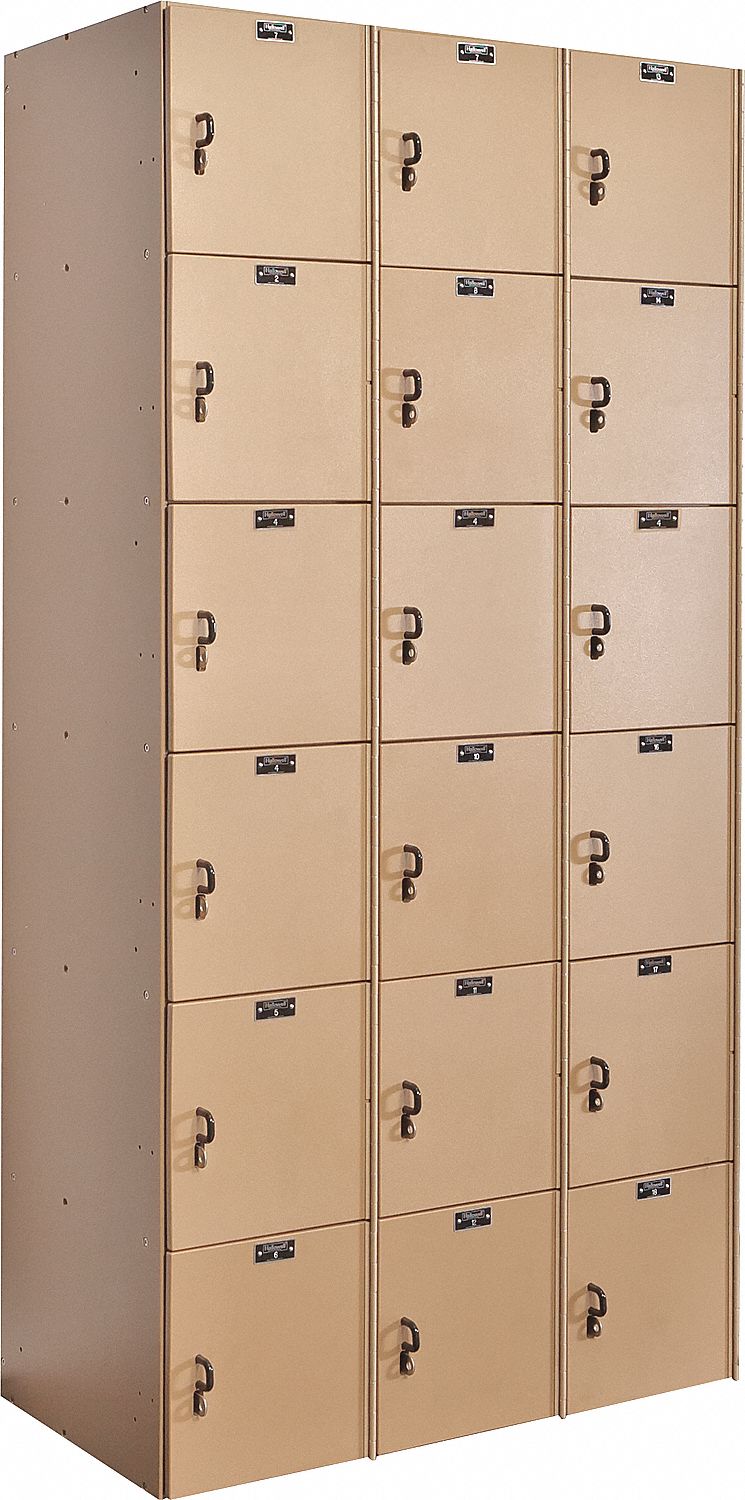 HALLOWELL LOCKER PLASTIC 6-TIER 3-WIDE ASSEM - Box and Wardrobe Lockers ...