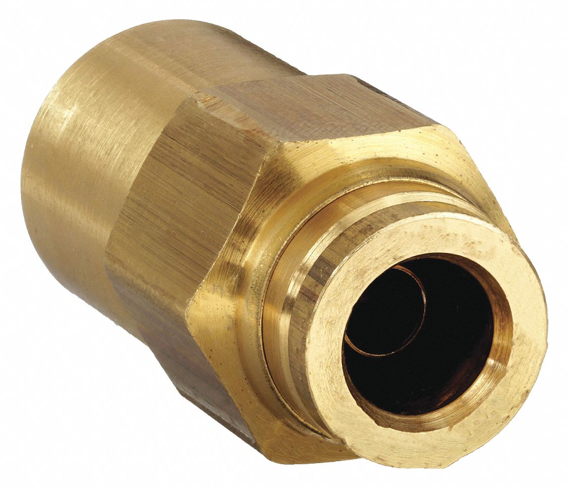 3/8 in OD x 3/8 in Pipe Fitting Size, Push-to-Connect x FNPT, Push-Fit Adapter Fitting - 11K670 ...