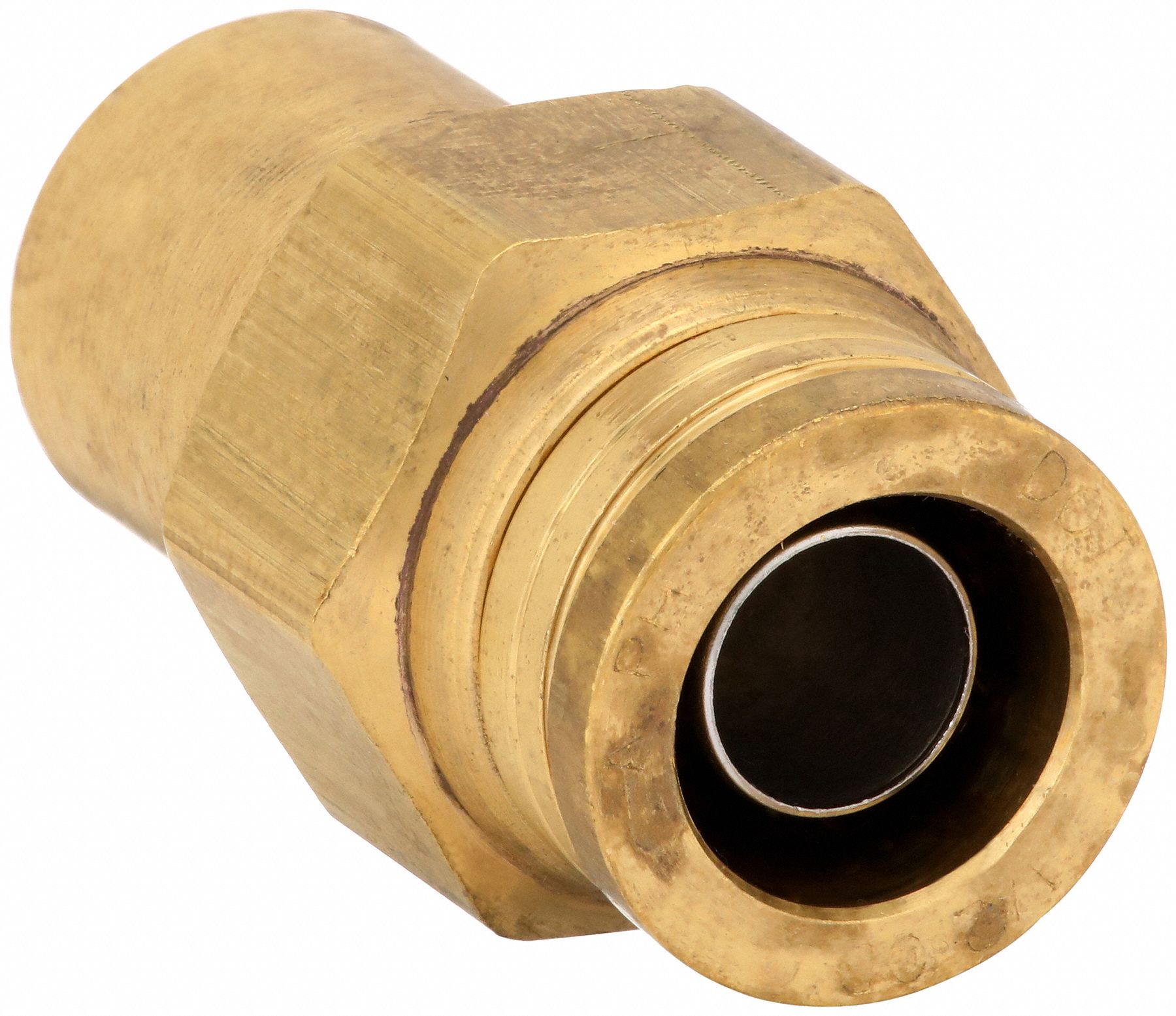 1/2 in OD x 1/4 in Pipe Fitting Size, Push-to-Connect x FNPT, Push-Fit ...