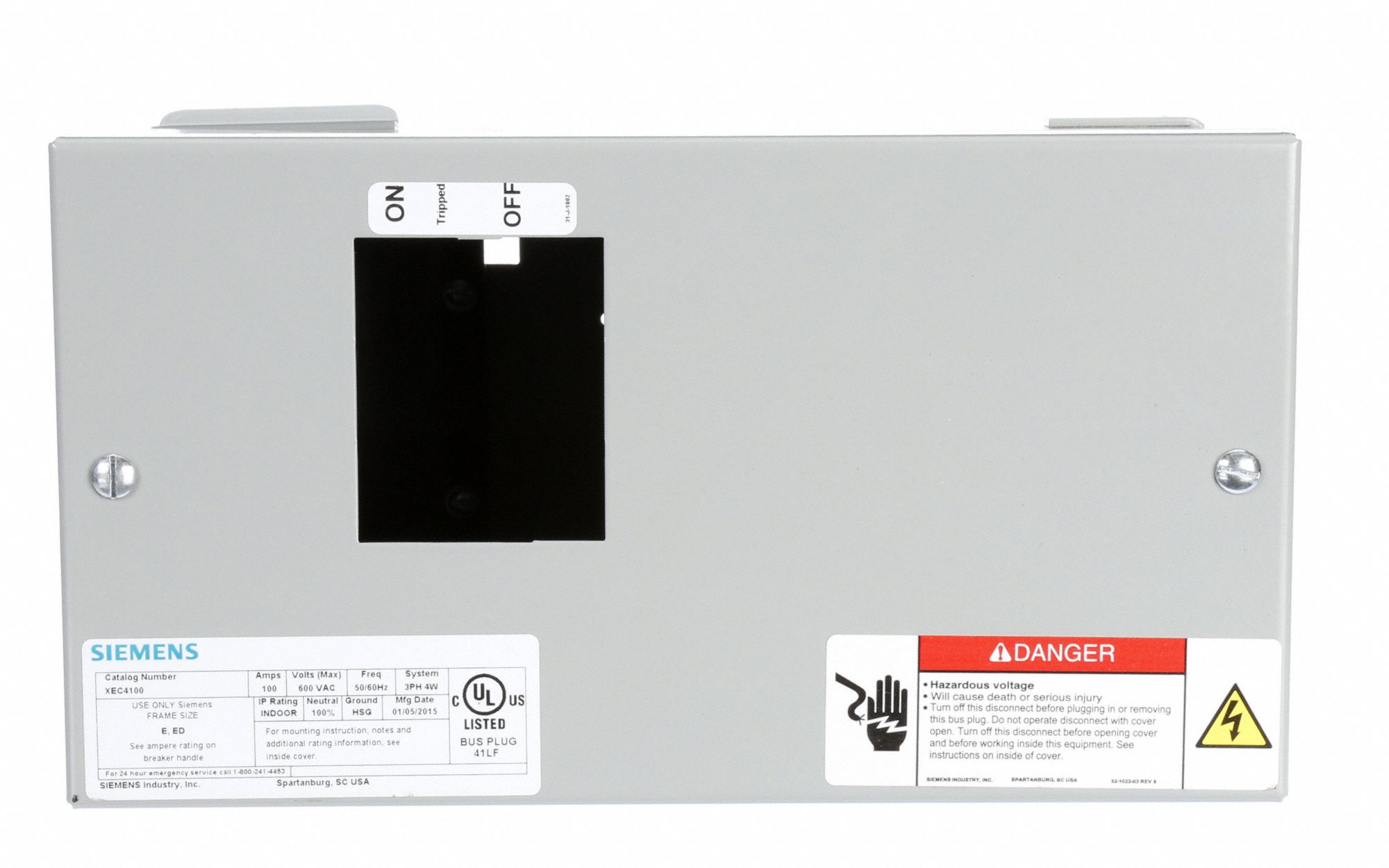 SIEMENS Bus Plug Enclosure: 100 A Amps, 600V AC, XEC, Siemens XJ-L ...