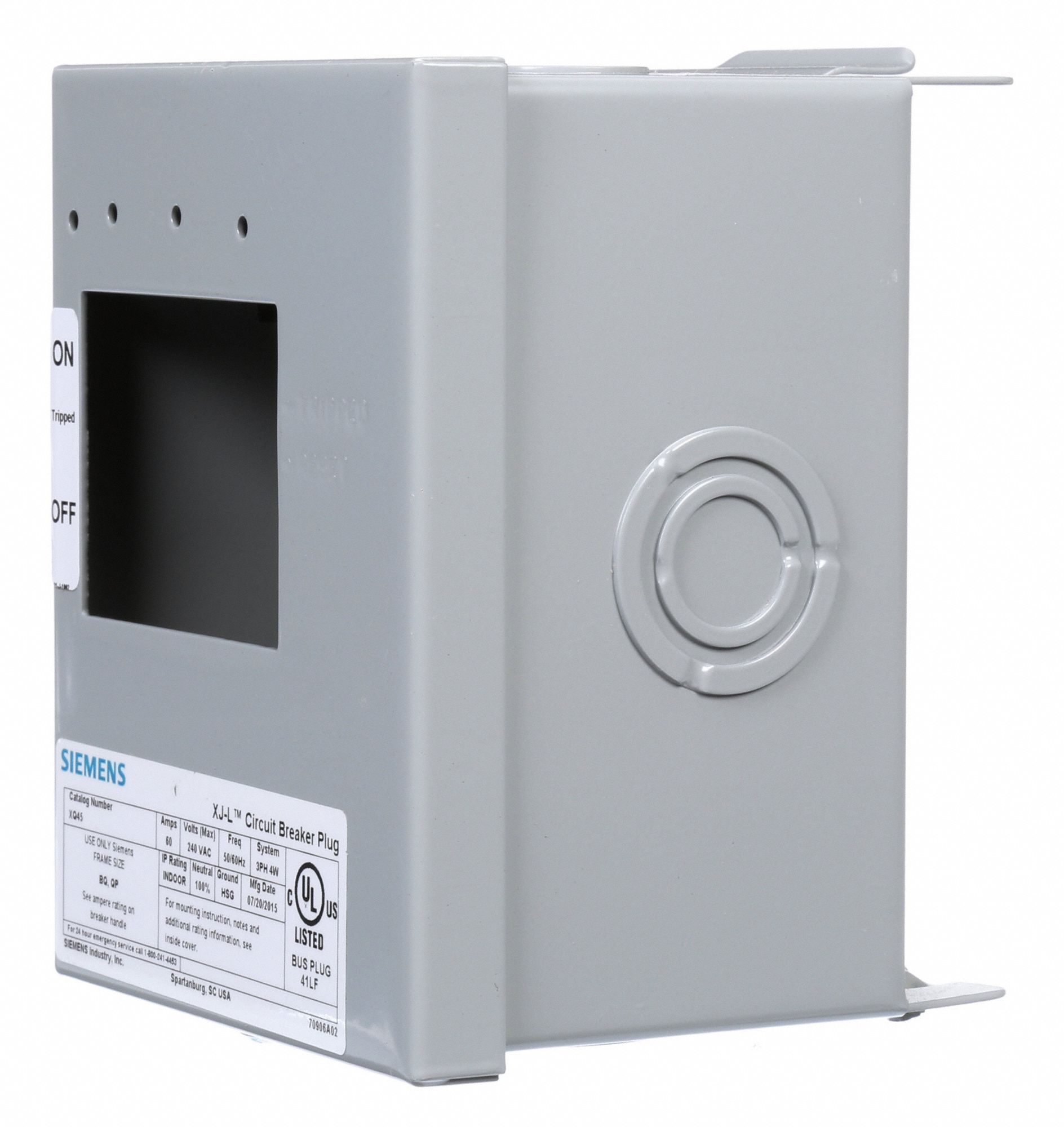 SIEMENS Bus Plug Enclosure: 60 A Amps, 120/240V AC, XQ, Siemens XJ-L ...