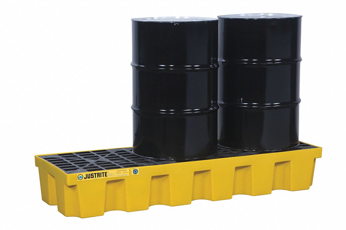 JUSTRITE SPILL CONTROL PALLET, 3 DRUM, YELLOW - 5616 - JRT28626 | 28626 ...