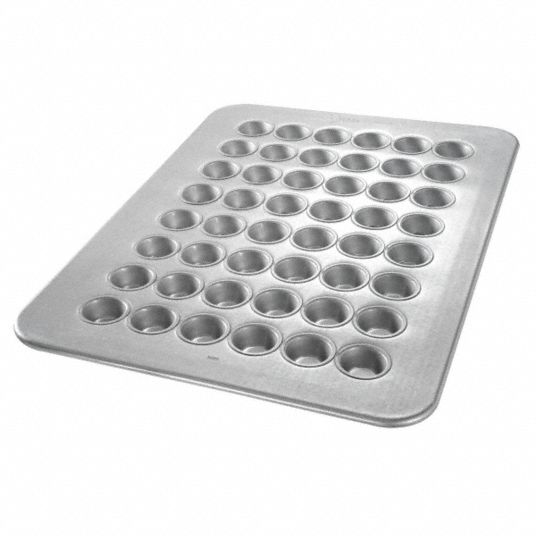 CHICAGO METALLIC, Aluminized Steel, 48 Slots, Mini Muffin Pan - 11M805 ...