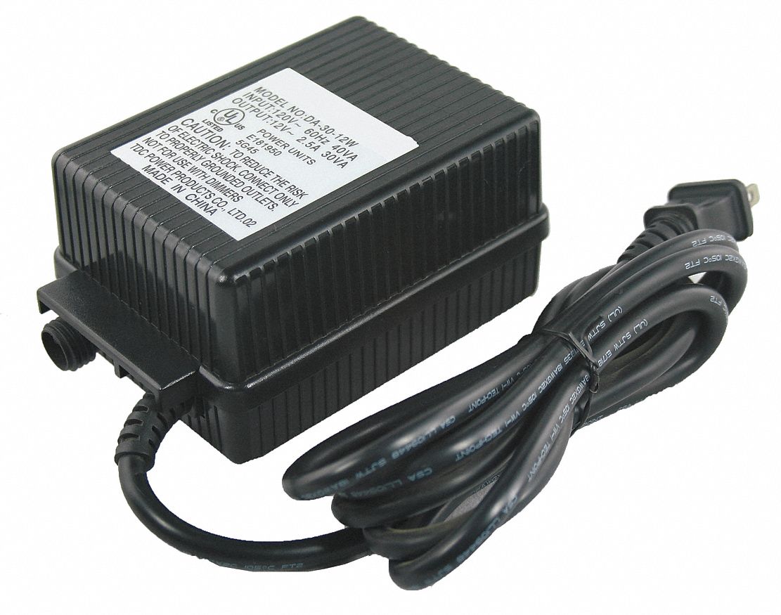 GRAINGER APPROVED Plug-in Garden Light Transformer, Desktop, Cord ...