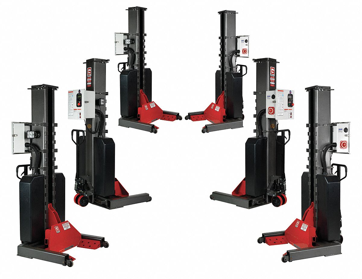 GRAY, 9.5 ton Load Capacity, 74 in Max Lift Ht, Vehicle Lift System ...