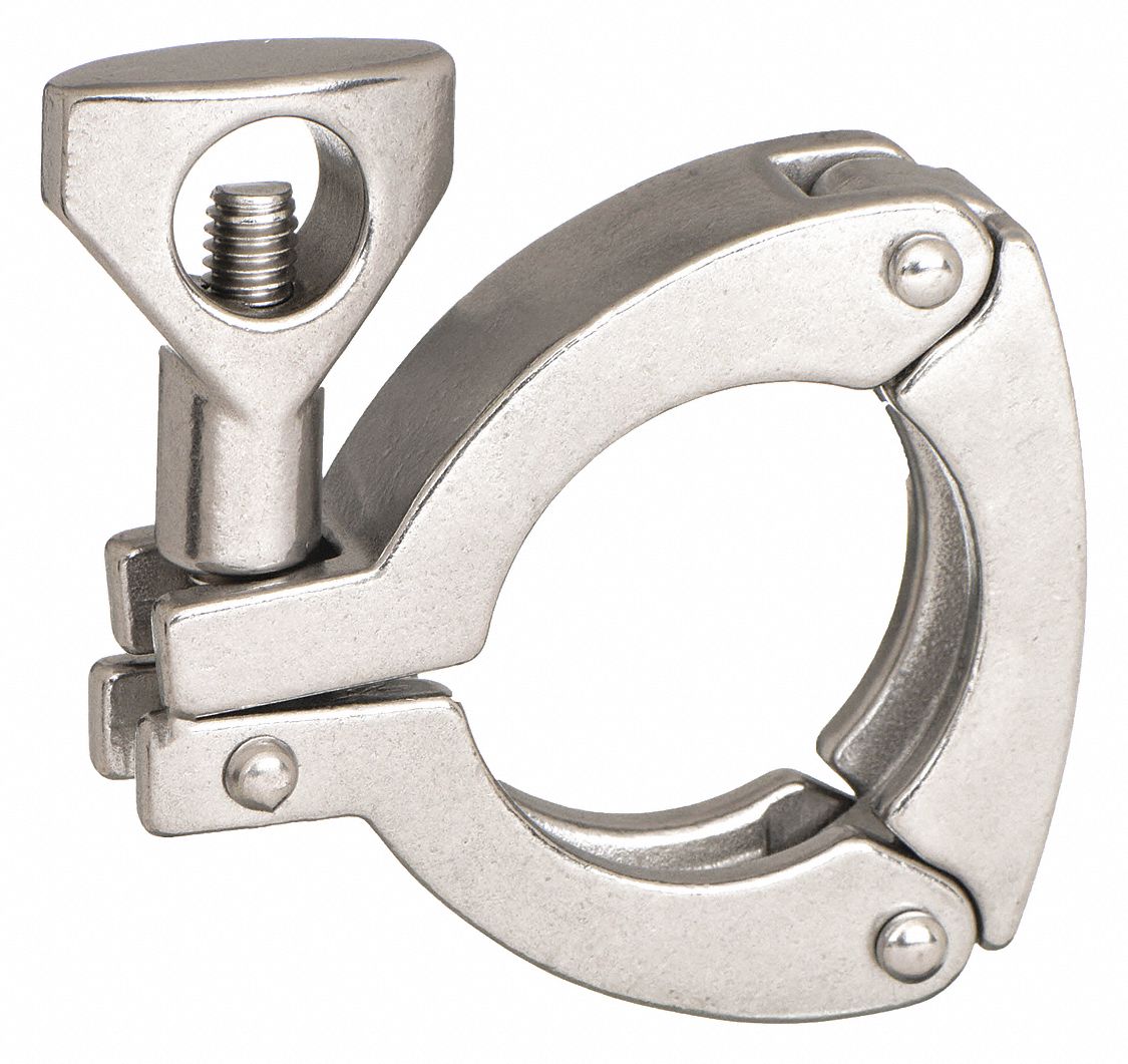 Threaded, Stainless Steel, Sanitary Fitting Clamp - 11P810|13MHHS1.5 ...