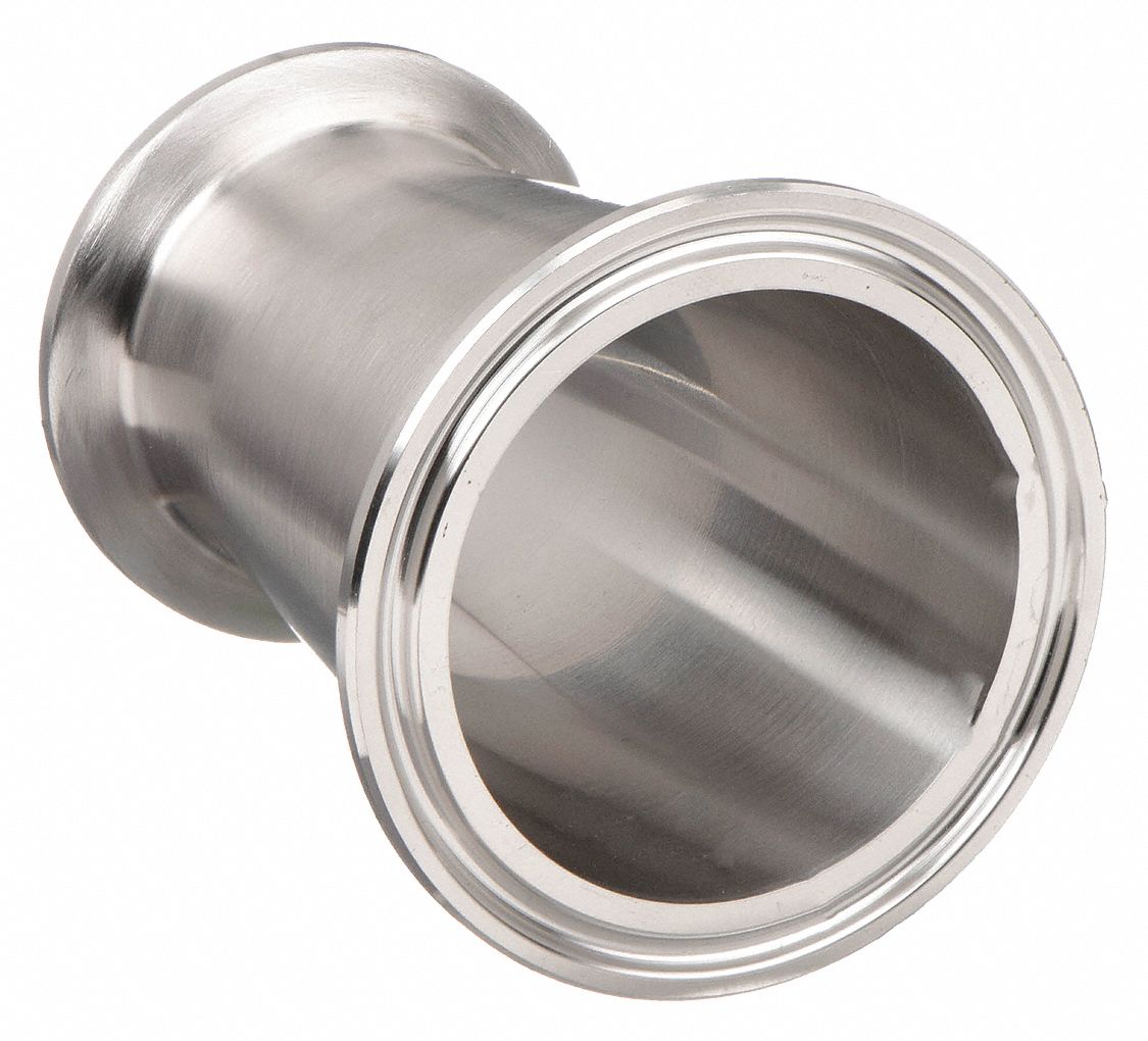 Concentric Reducer, 3 in OD x 2 in OD Size, Sanitary Fitting Adapter ...