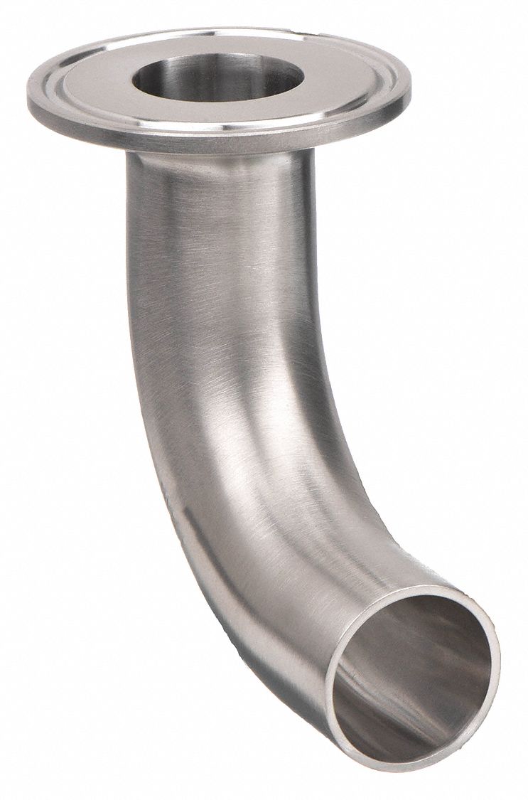1 1/2 in OD x 1 1/2 in OD Size, Clamp/Weld, Sanitary Fitting Elbow ...
