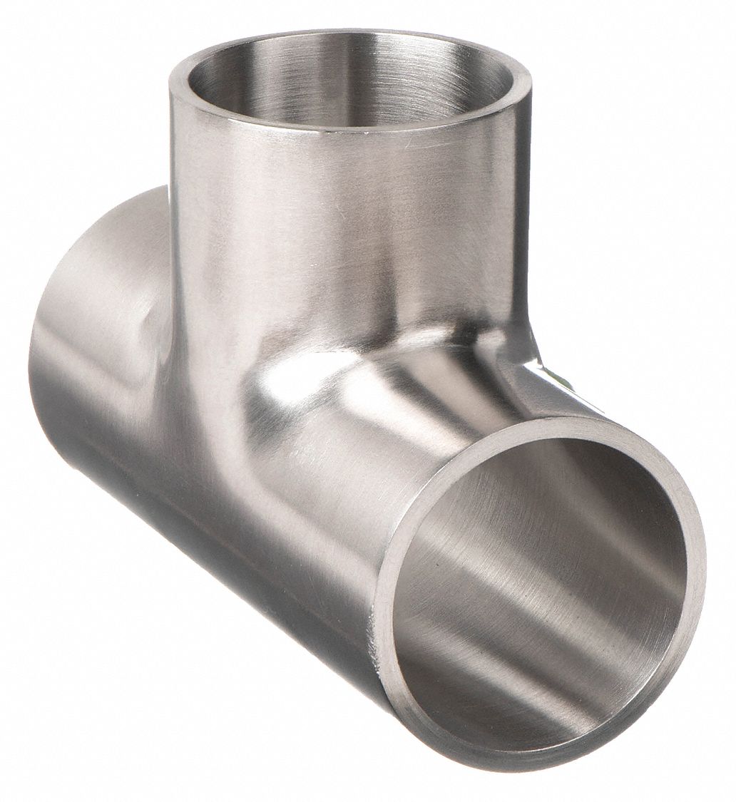2 in OD x 2 in OD x 2 in OD Size, Weld, Sanitary Tee Fitting - 11P906 ...