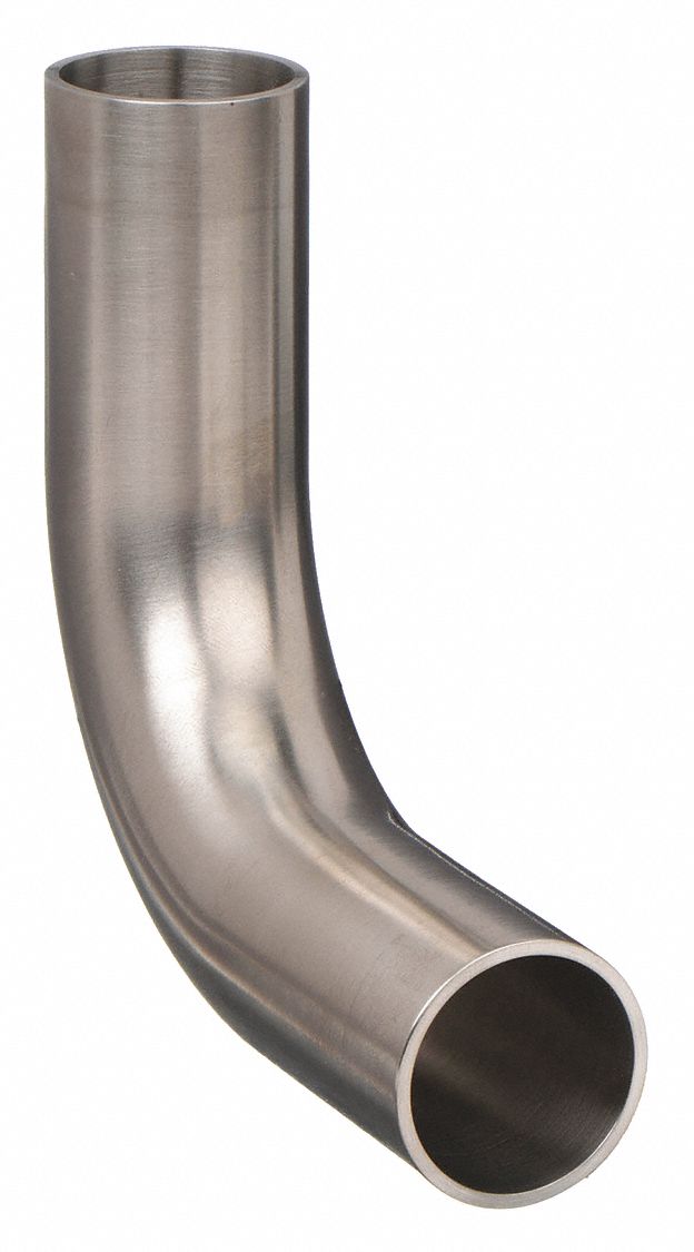 90° Elbow, 2 in OD x 2 in OD Size, Sanitary Fitting Elbow - 11R132 ...