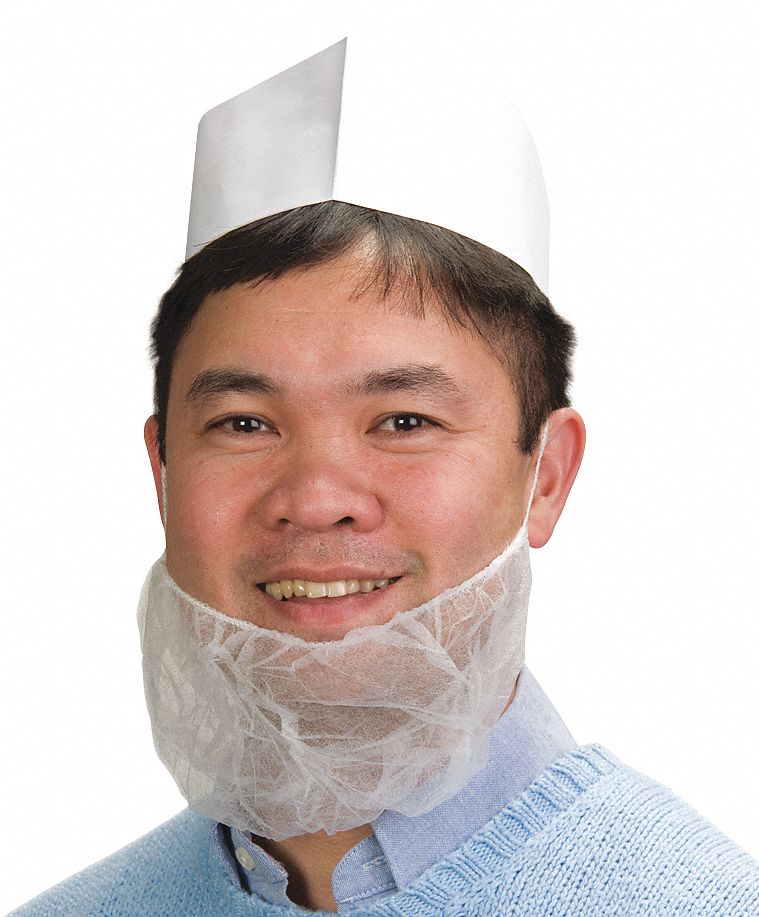 Beard Net, White, PK 1000 - Grainger