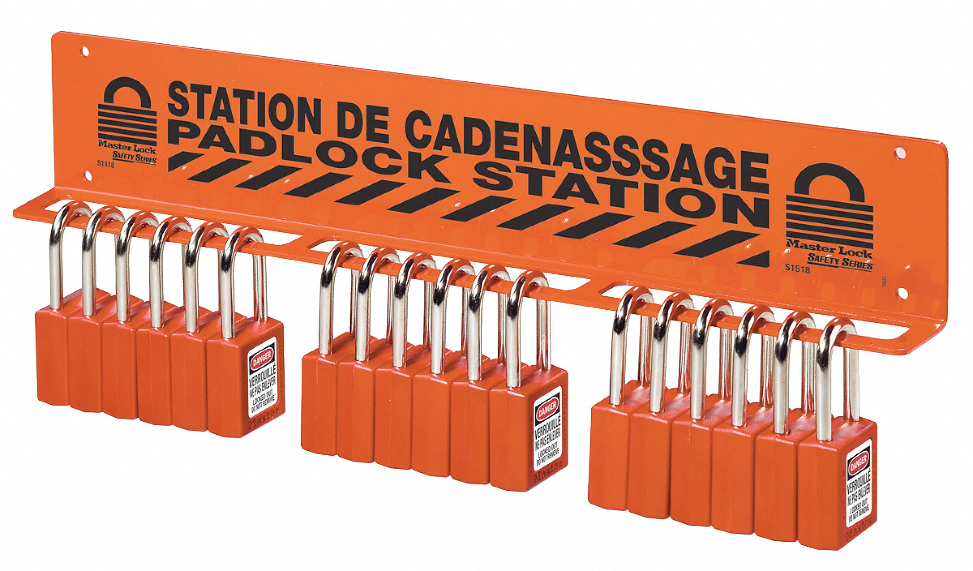 MASTER LOCK PADLOCK STATION, NO PADLOCKS/UNFILLED, FASTENERS, HOLDS 18 ...