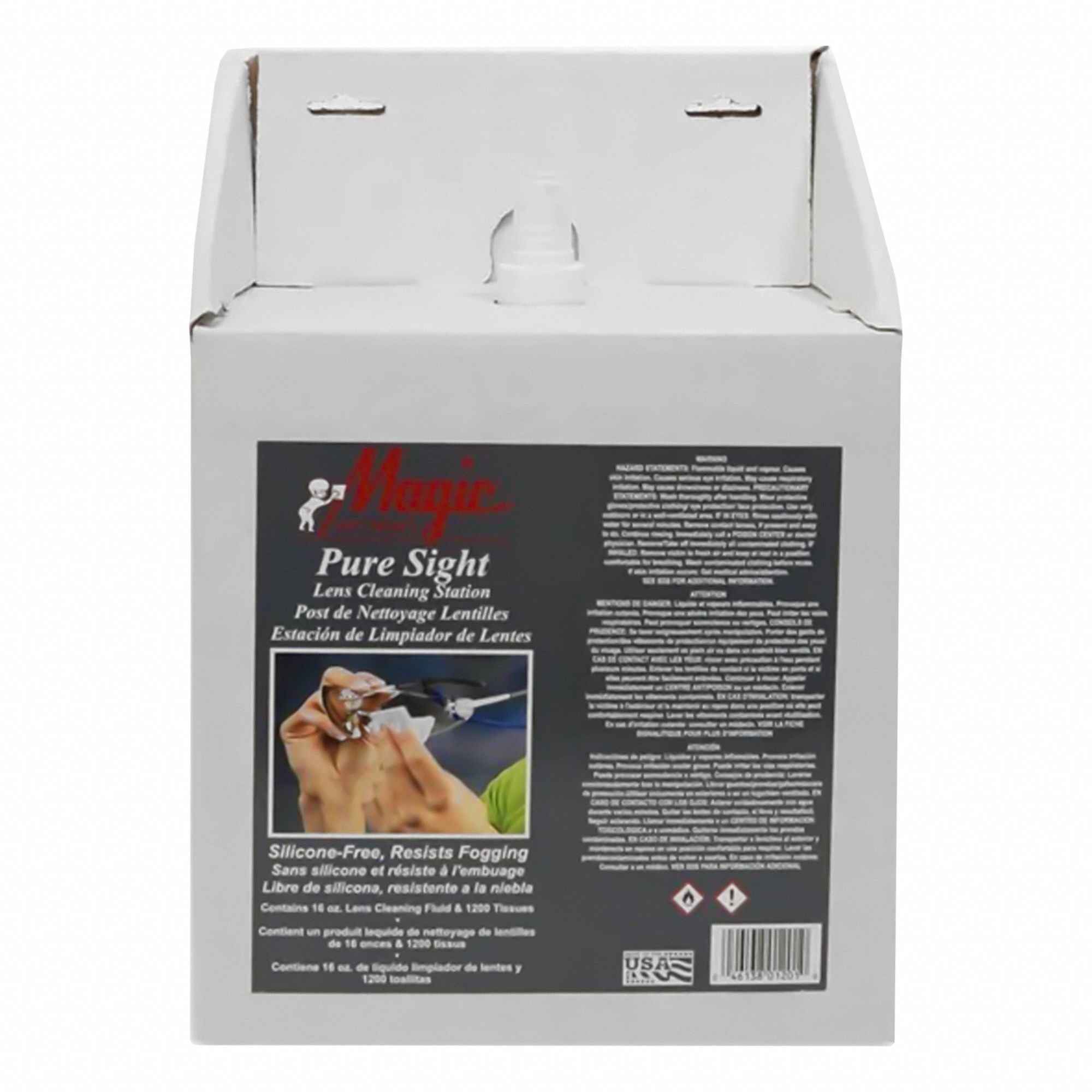 MAGIC LENS CLEAN STATION, 16 OZ, 8 X 5 IN, 1200 TISSUES, RTU ...