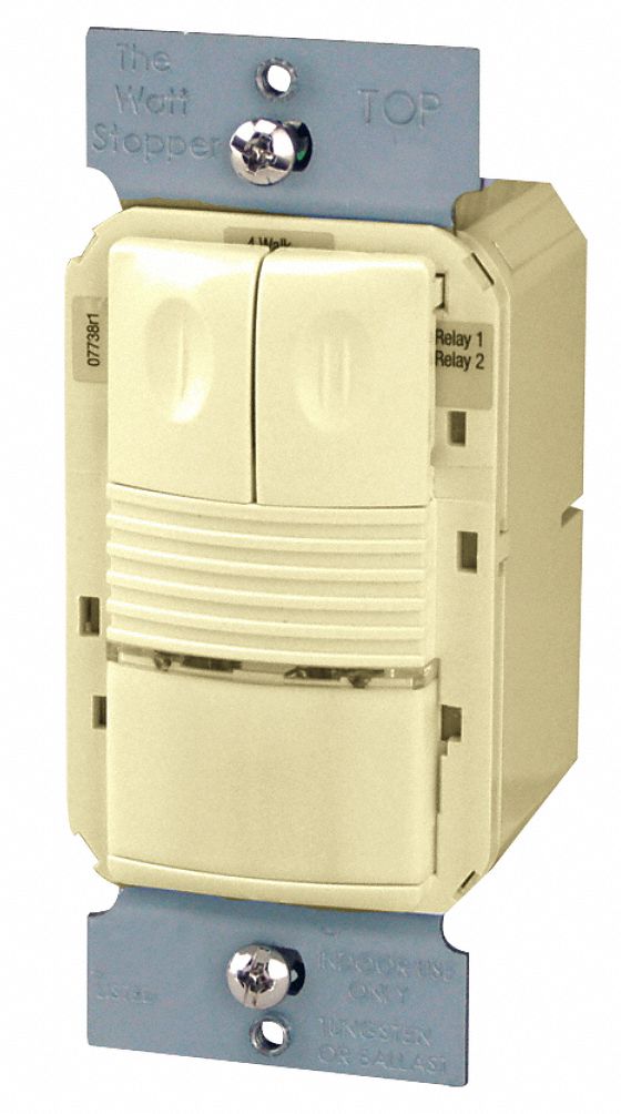 Wall Switch Box Occupancy Sensor, 1050 sq ft Passive Infrared, Ivory ...