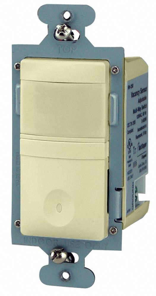 Wall Switch Box, 600 sq ft Passive Infrared, Ivory - Grainger