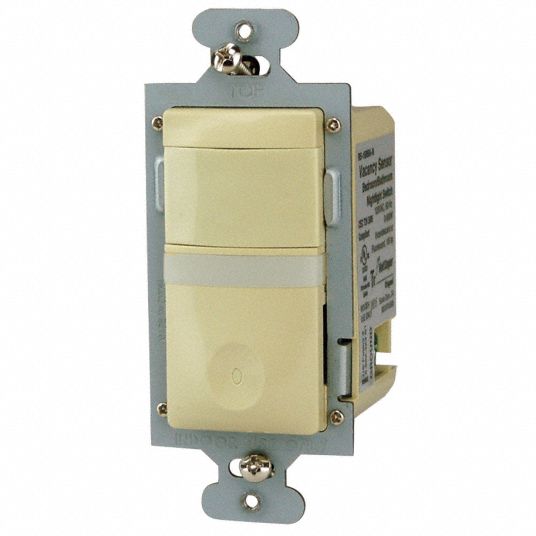 Wall Switch Box, 600 sq ft Passive Infrared, Ivory - Grainger