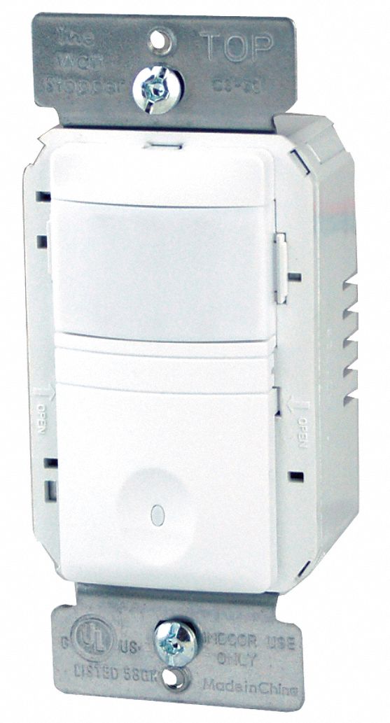 Wall Switch Box, 600 sq ft Passive Infrared, White - Grainger