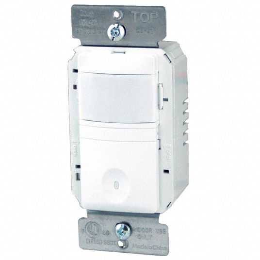 Wall Switch Box, 600 sq ft Passive Infrared, White - Grainger