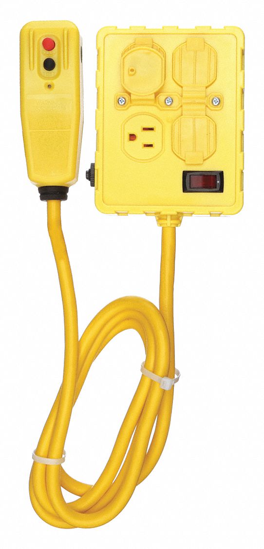 POWER FIRST, 6 ft Cord Lg, 15 A Max. Amps, Plug-In GFCI with Cord ...