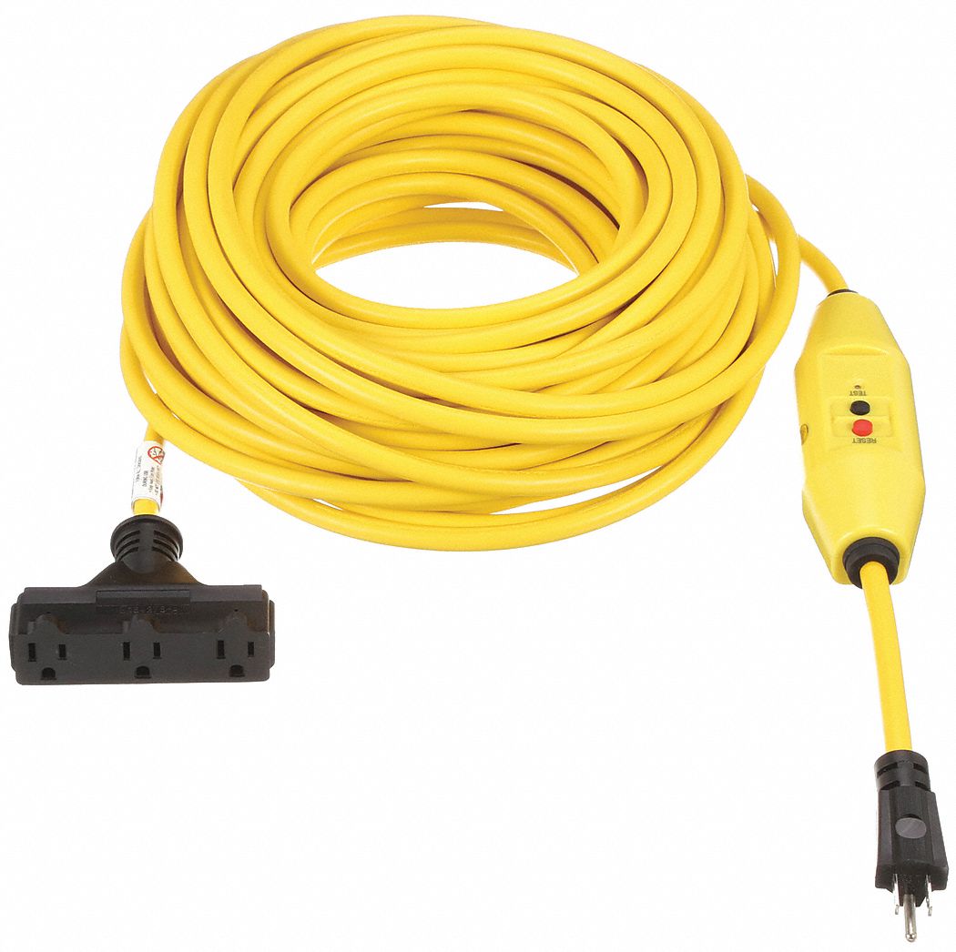 POWER FIRST, 100 ft Cord Lg, 15 A Max. Amps, Line Cord GFCI - 11X437 ...