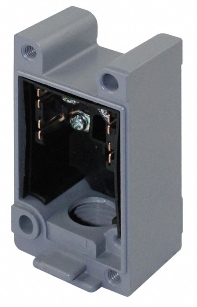 DAYTON Limit Switch Receptacle: 1NO/1NC, 1/2"-14 NPT Conduit Size, Zinc ...