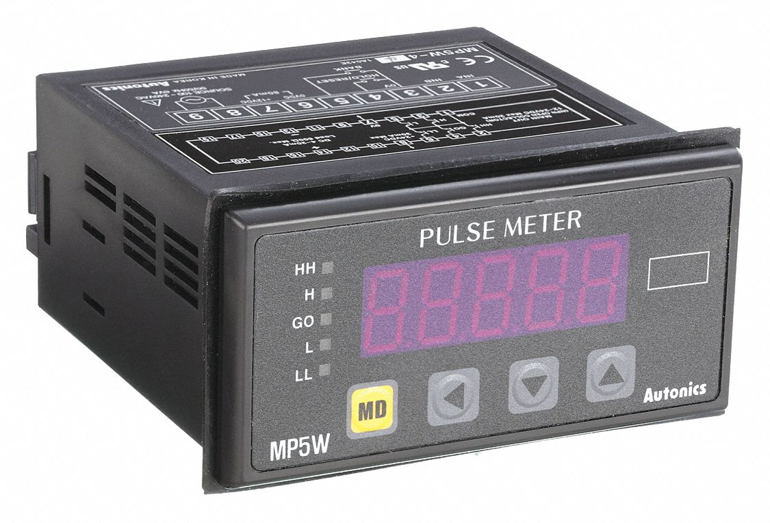 AUTONICS, -19,999 RPM Min RPM, 99,999 RPM Max RPM, Panel Tachometer ...