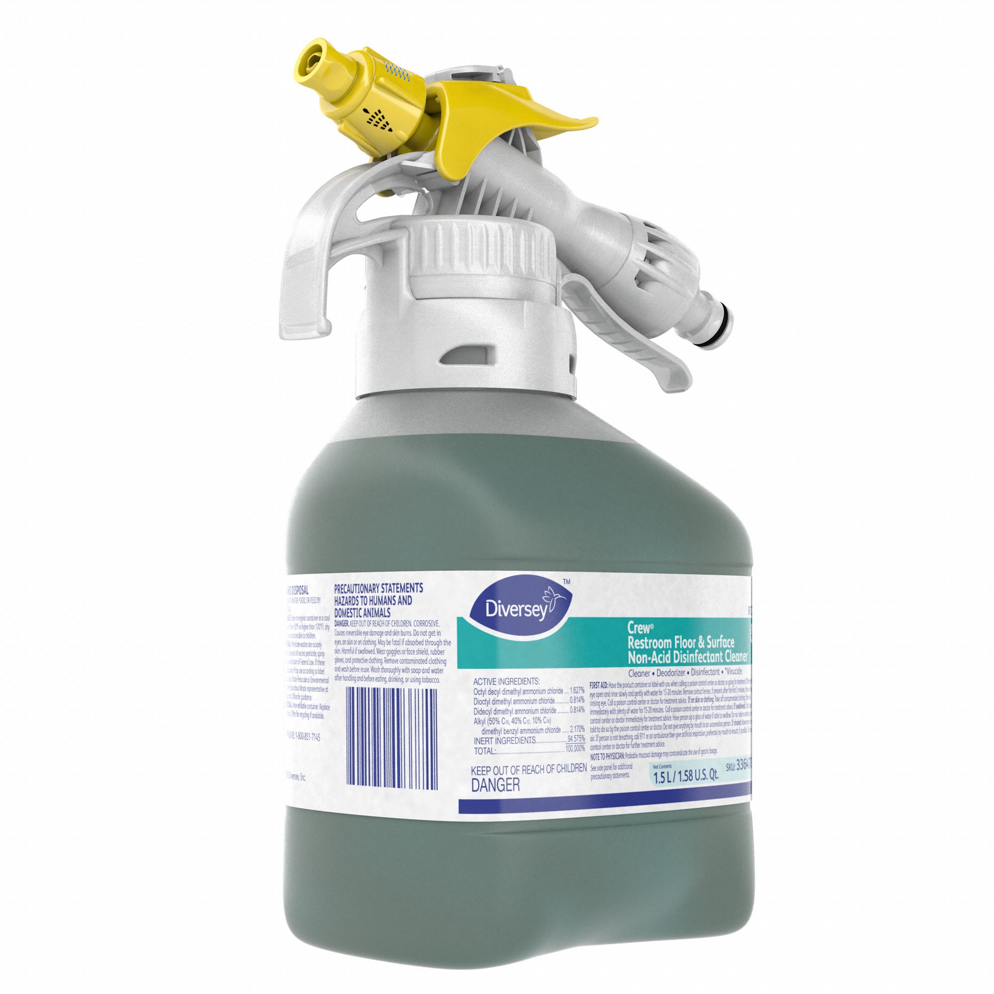 DIVERSEY Bathroom Cleaner: Crew, 42, Fits RTD Spray Dispenser Series, 1 ...