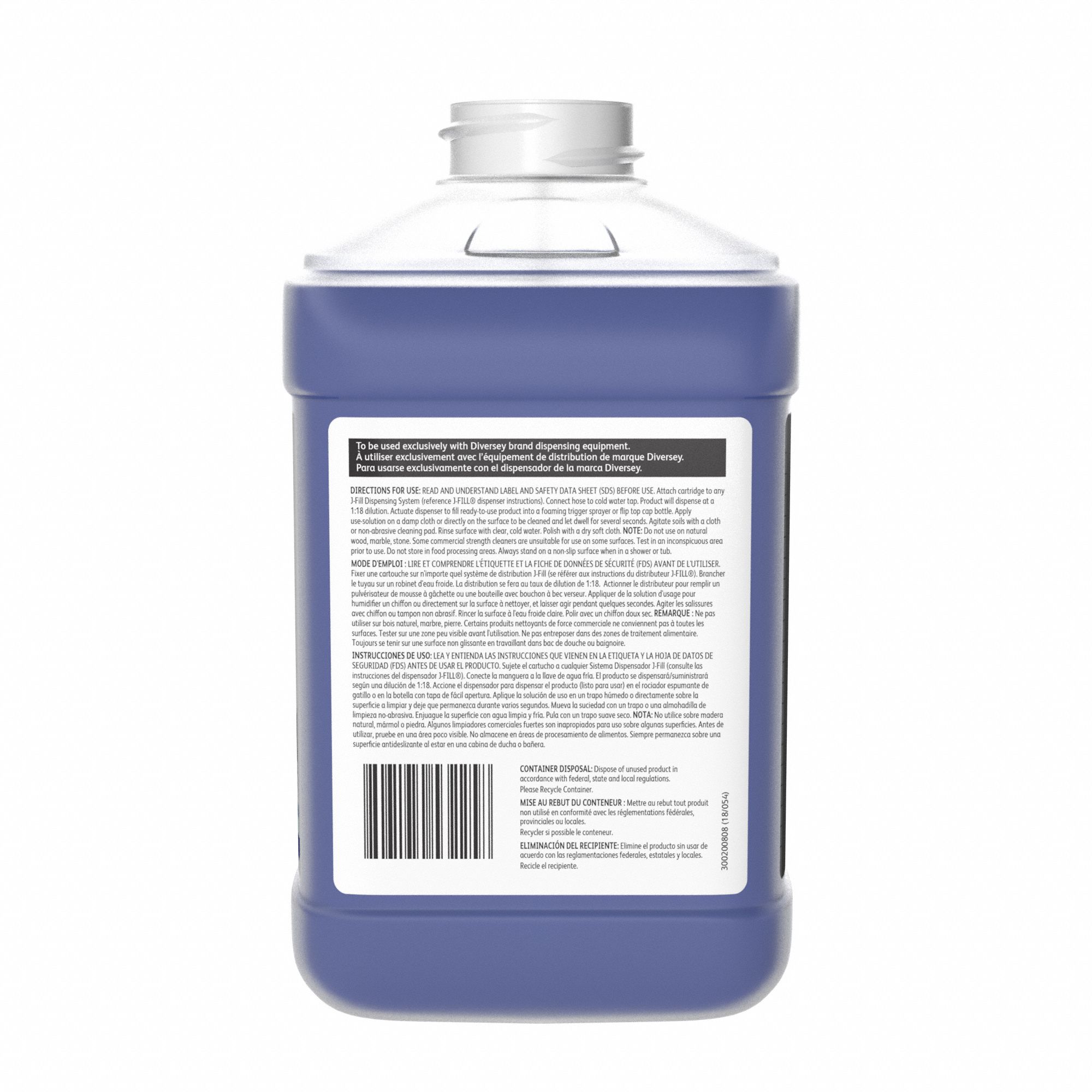 DIVERSEY Bathroom Cleaner: Crew, 44, Fits J-Fill Dispenser Series, 2.5 ...