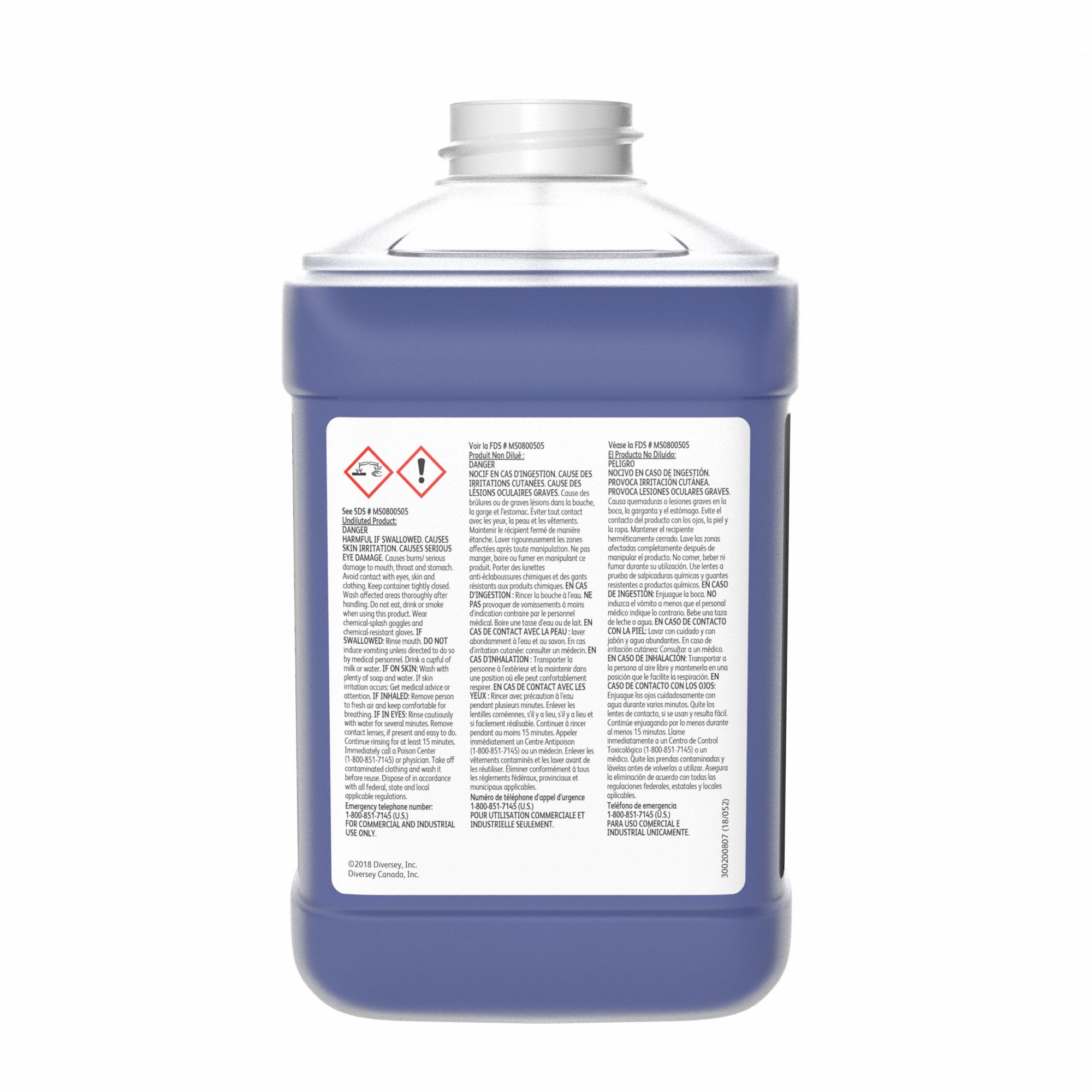 DIVERSEY Bathroom Cleaner: Crew, 44, Fits J-Fill Dispenser Series, 2.5 ...