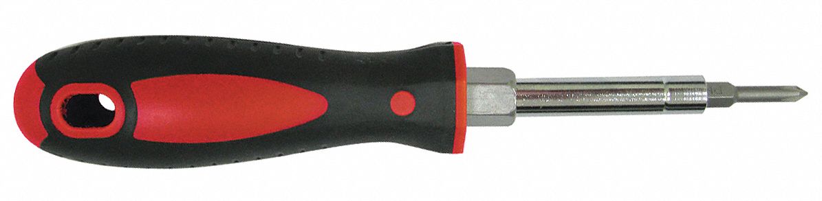 WESTWARD Multi-Bit Screwdriver, Quick Change, Number of Pieces 4 ...