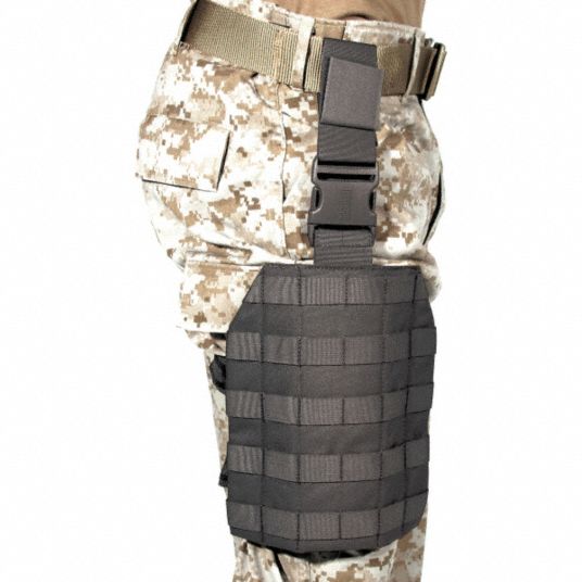 BLACKHAWK, Black, Nylon, Drop Leg Pouch - 11Z743|37CL39 - Grainger