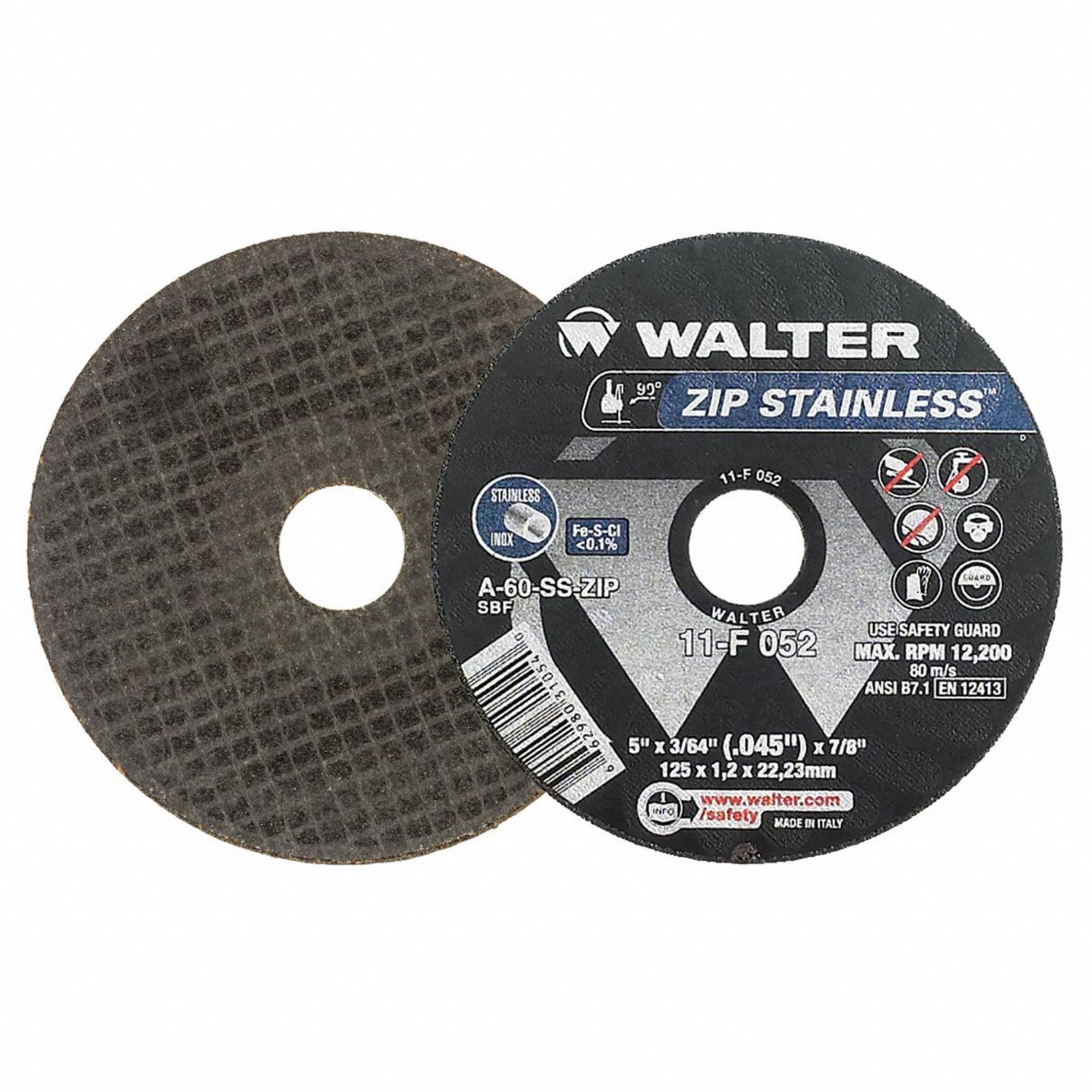 WALTER SURFACE TECHNOLOGIES, Type 1, 5" x 3/64" x 7/8", Abrasive Cut ...