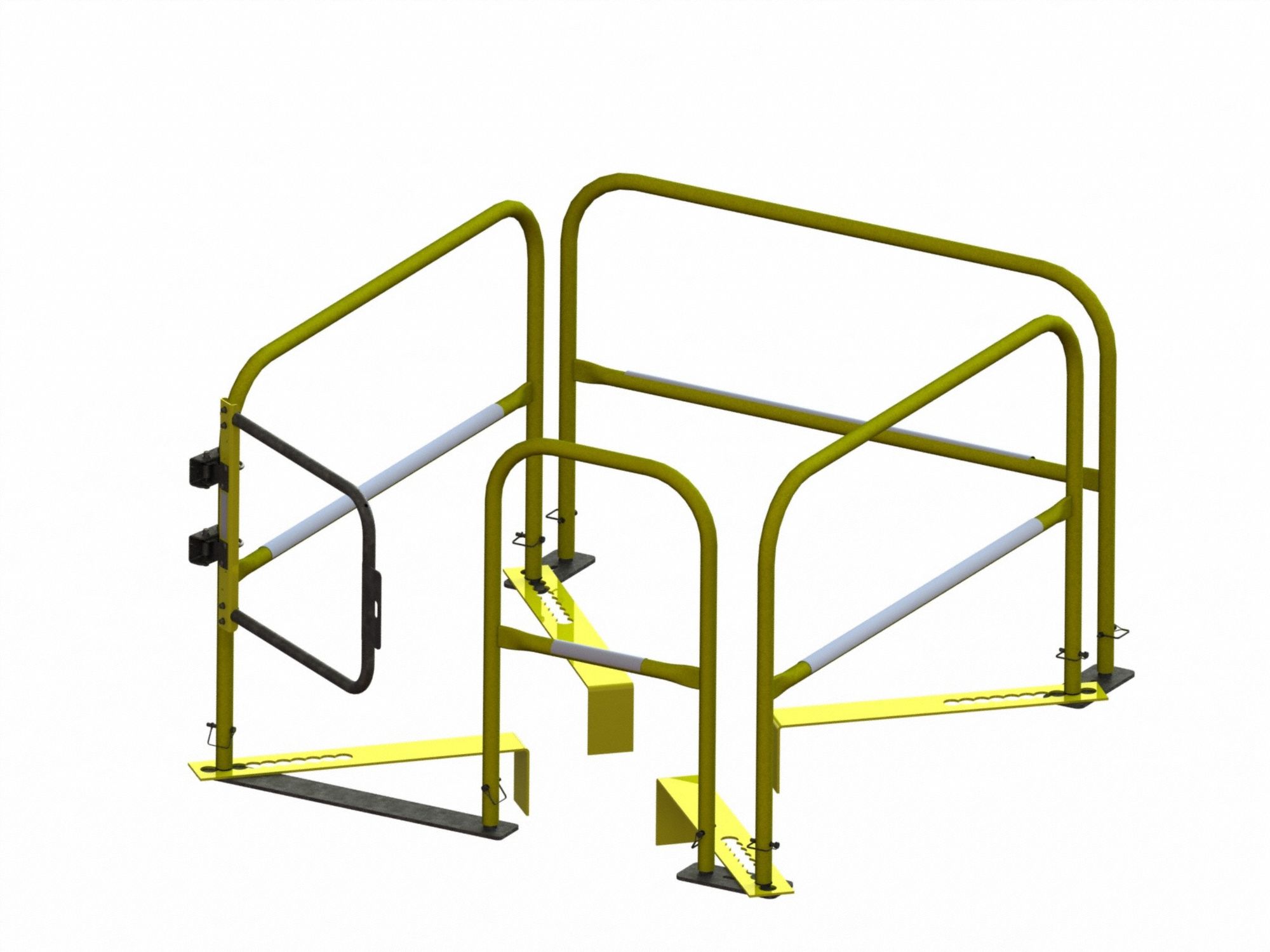 GARLOCK SAFETY SYSTEMS, 5 ft x 24 in x 42 in, Steel, Manhole Guardrails ...