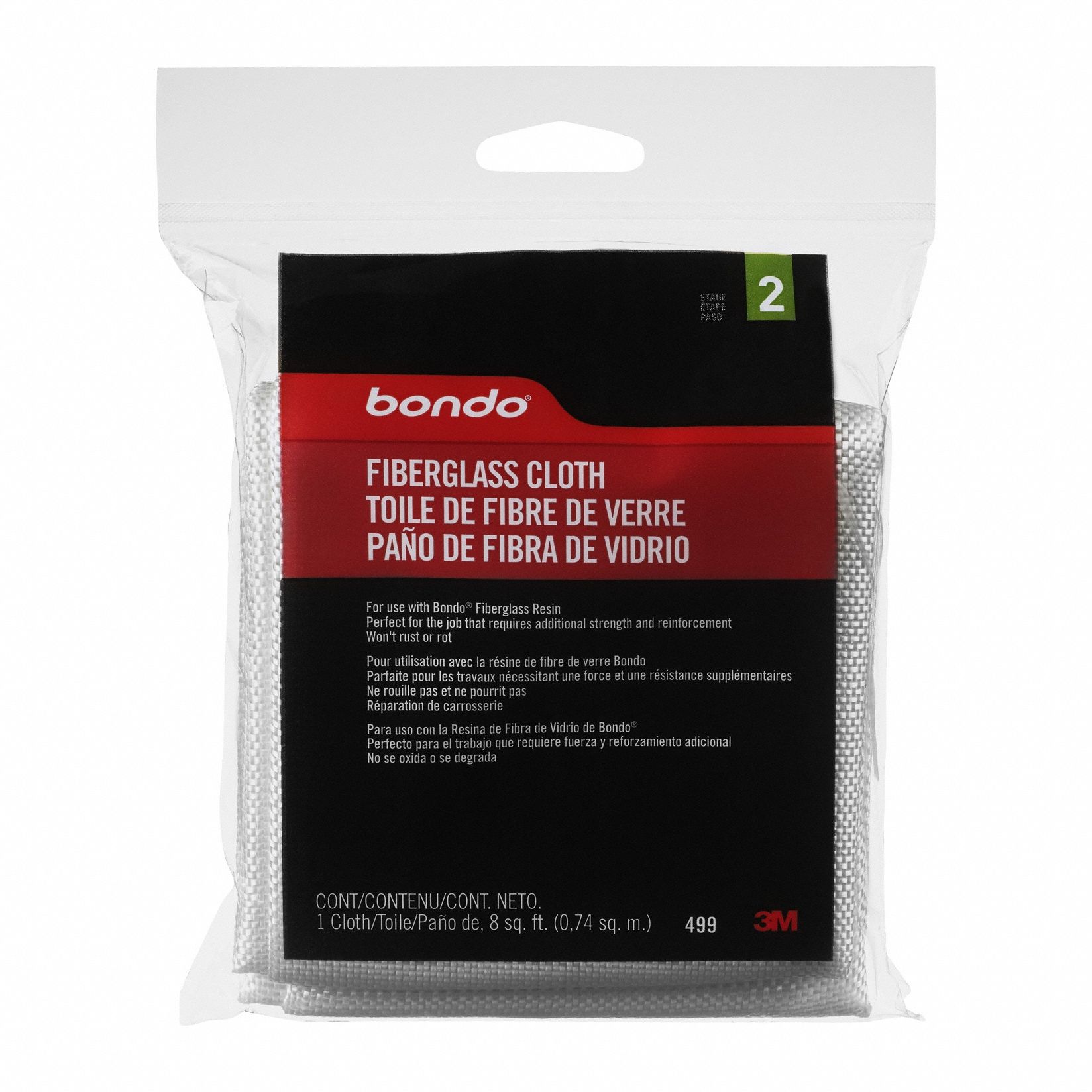 BONDO, White, 5 7/16 in Lg, Auto Body Repair Patch - 878NR7|00499SRP ...