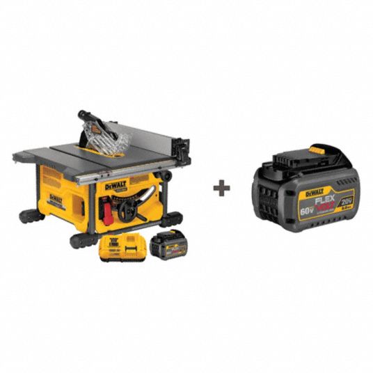 DEWALT, 8 1/4 in Blade Dia., 60 V DC Volt, Table Saw - 129A29|DCS7485T1 ...
