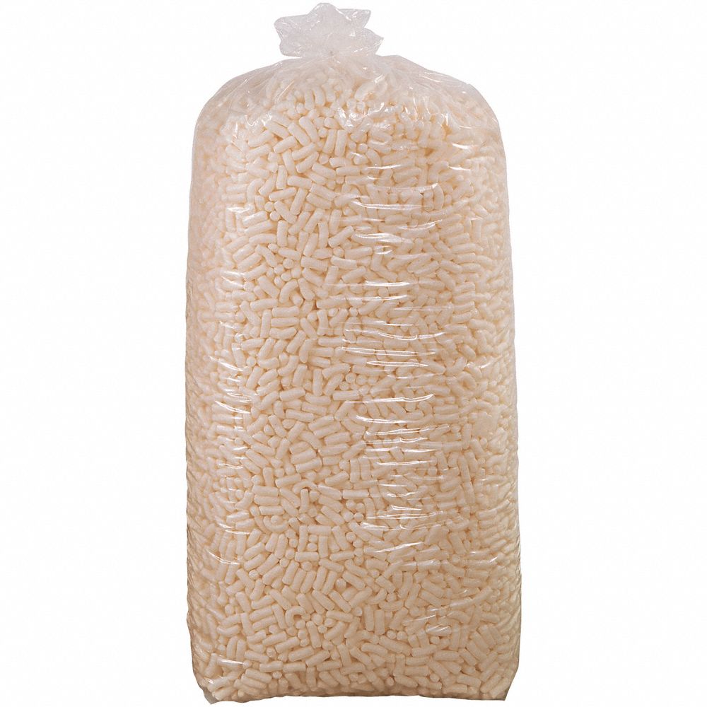 7 cu ft Bag Size, White, Packing Peanuts - 825DR6|7NUTSB - Grainger