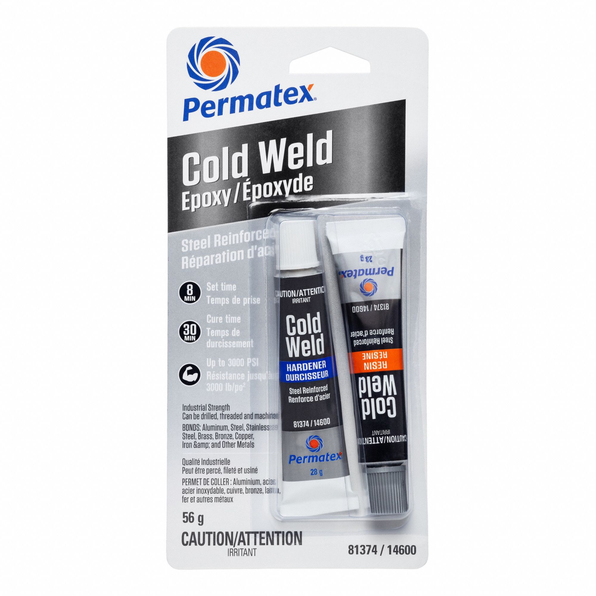 PERMATEX ADHESIVE, COLD WELD BOND/8 MINUTES, BLACK - 12847 - PML14600 ...