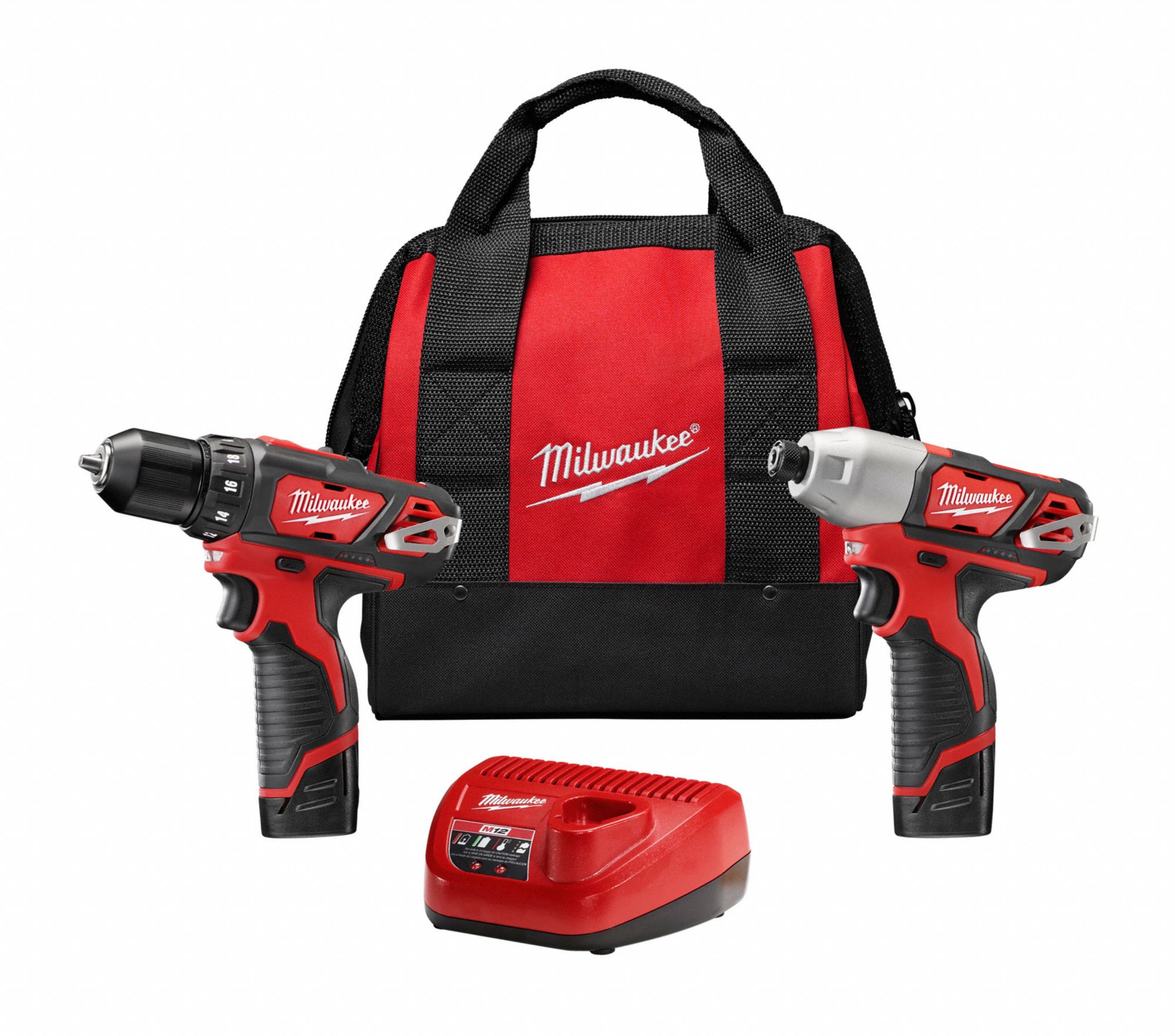 MILWAUKEE, 2 Tools, Drill/Impact Driver, Cordless Tool Combination Kit ...