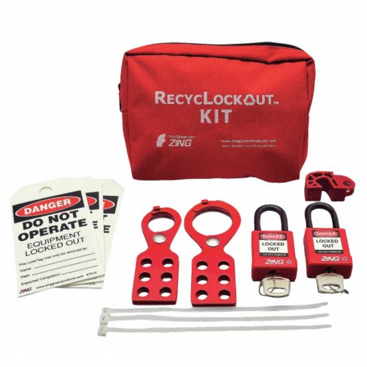 ZING, Electrical, Keyed Different Padlocks, Portable Lockout Kit ...