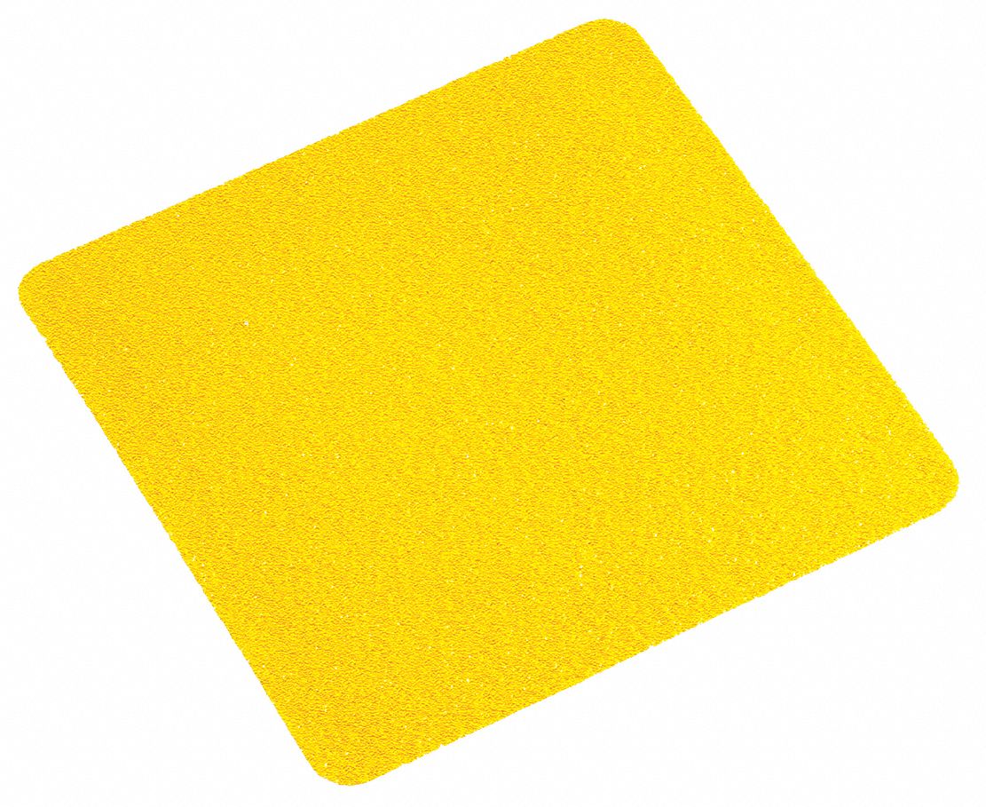 Antislip Tread, Solid, Yellow, Grit Size 60, PK 50 - Grainger