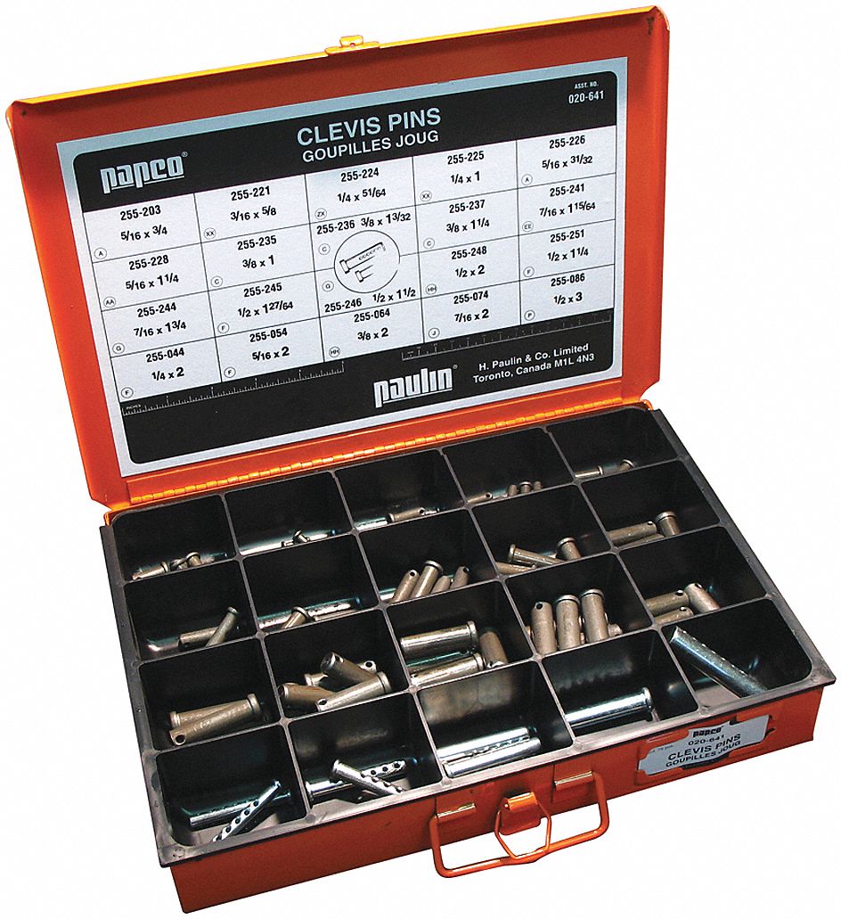 PAPCO PINS CLEVIS ASSORTMENT - Clevis Pins - PPC020-641 | 020-641 ...