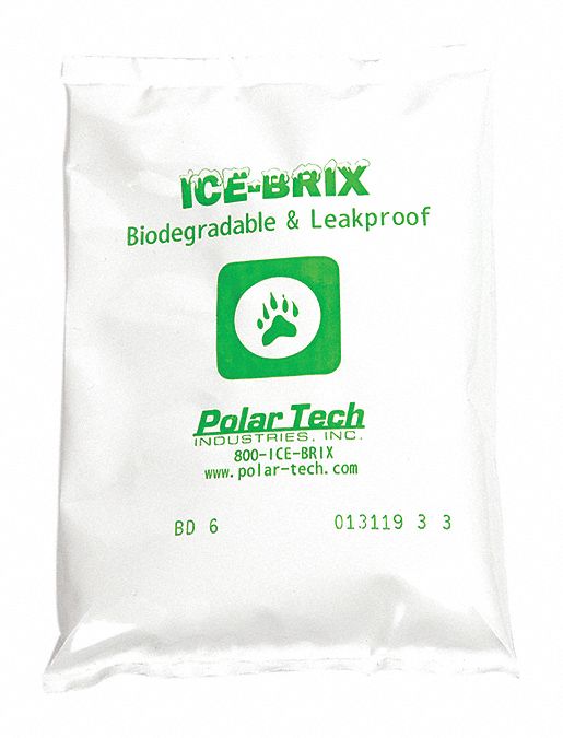 POLAR TECH Cold Pack: Biodegradable Cold Pack, 19 lb Wt, 5 1/2 in Lg, 4 ...