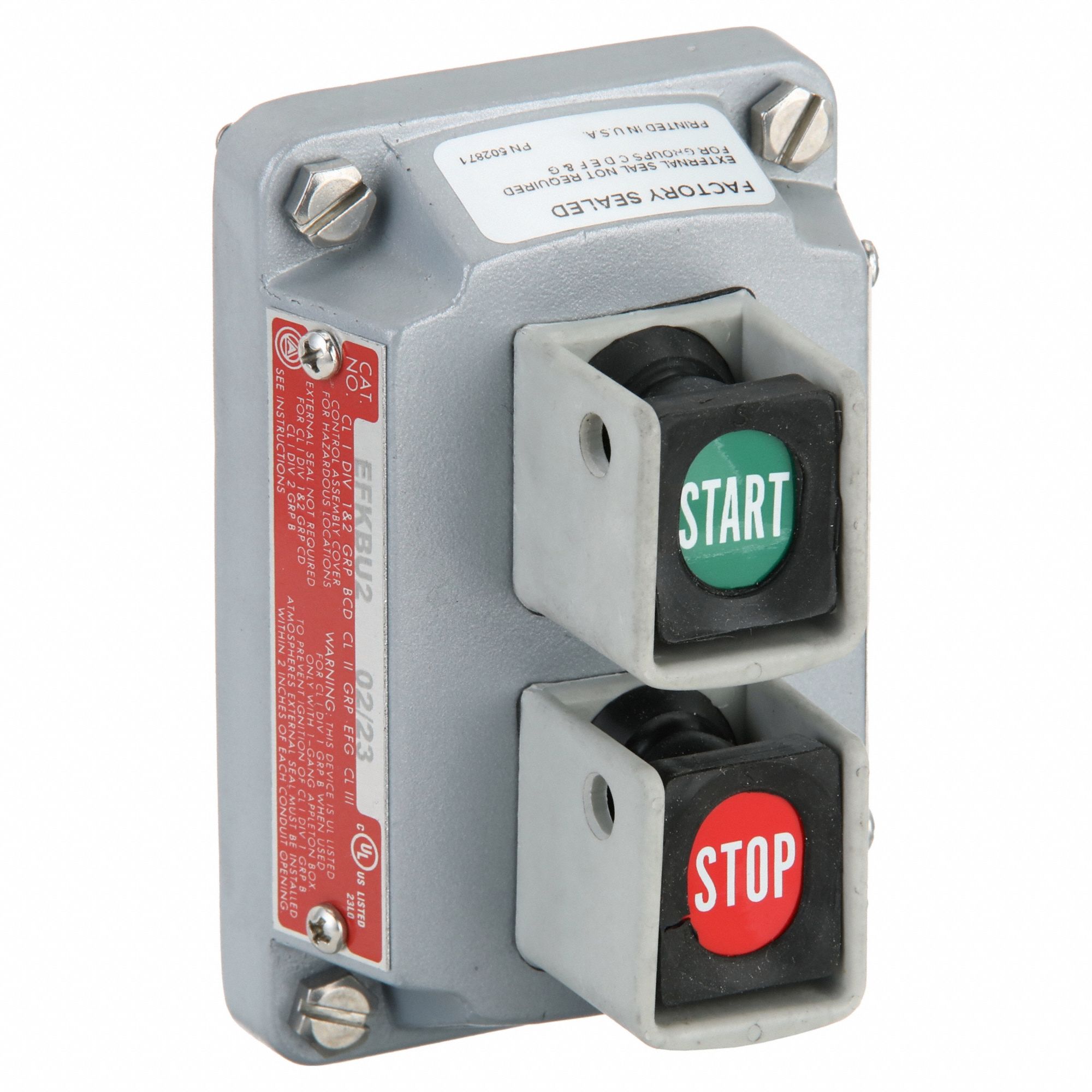 APPLETON ELECTRIC, Push Buttons, Hazardous Location Cover - 12F538|EFKB ...