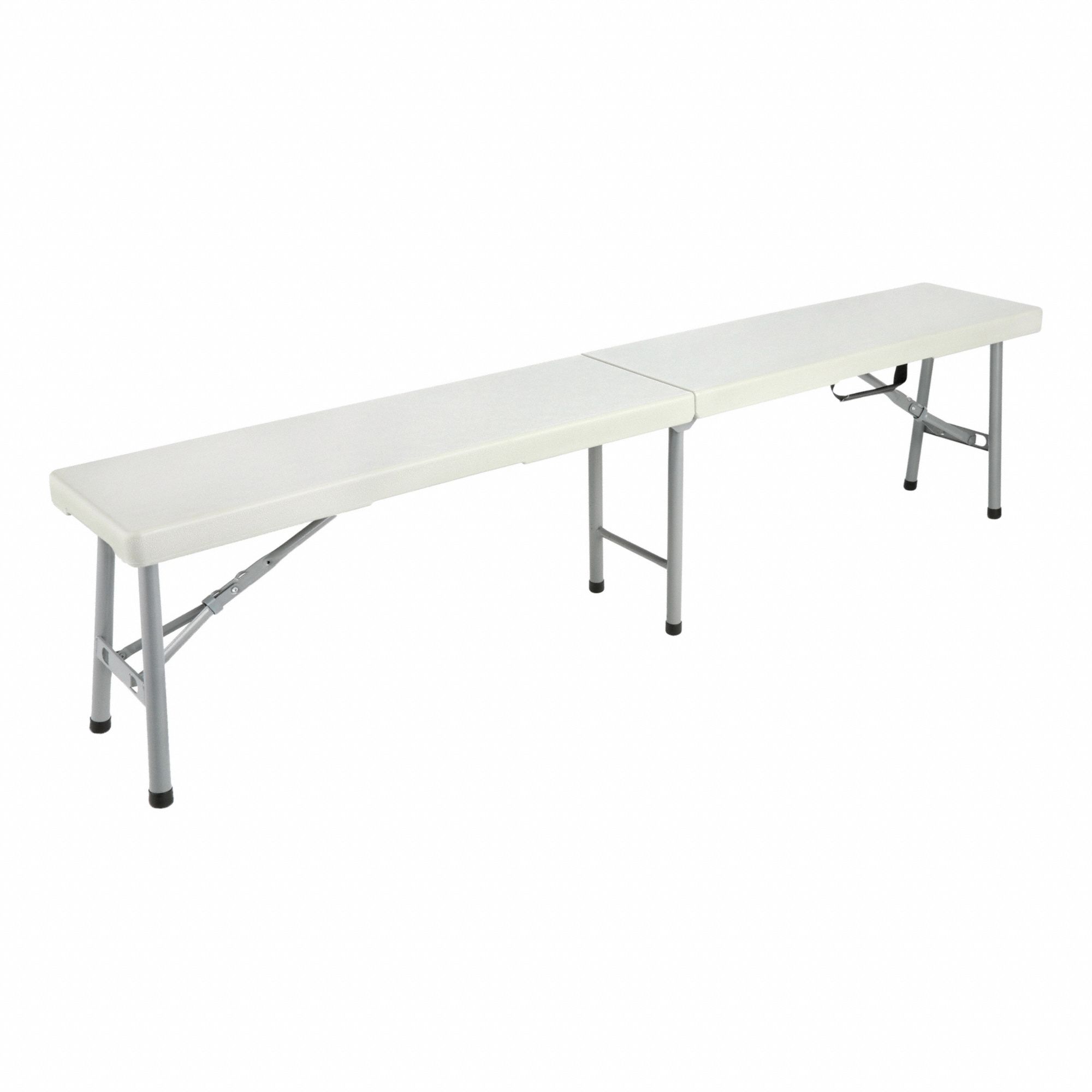 Blow Molded Polyethylene Seat, Steel Frame, Folding Bench - 12F619 ...