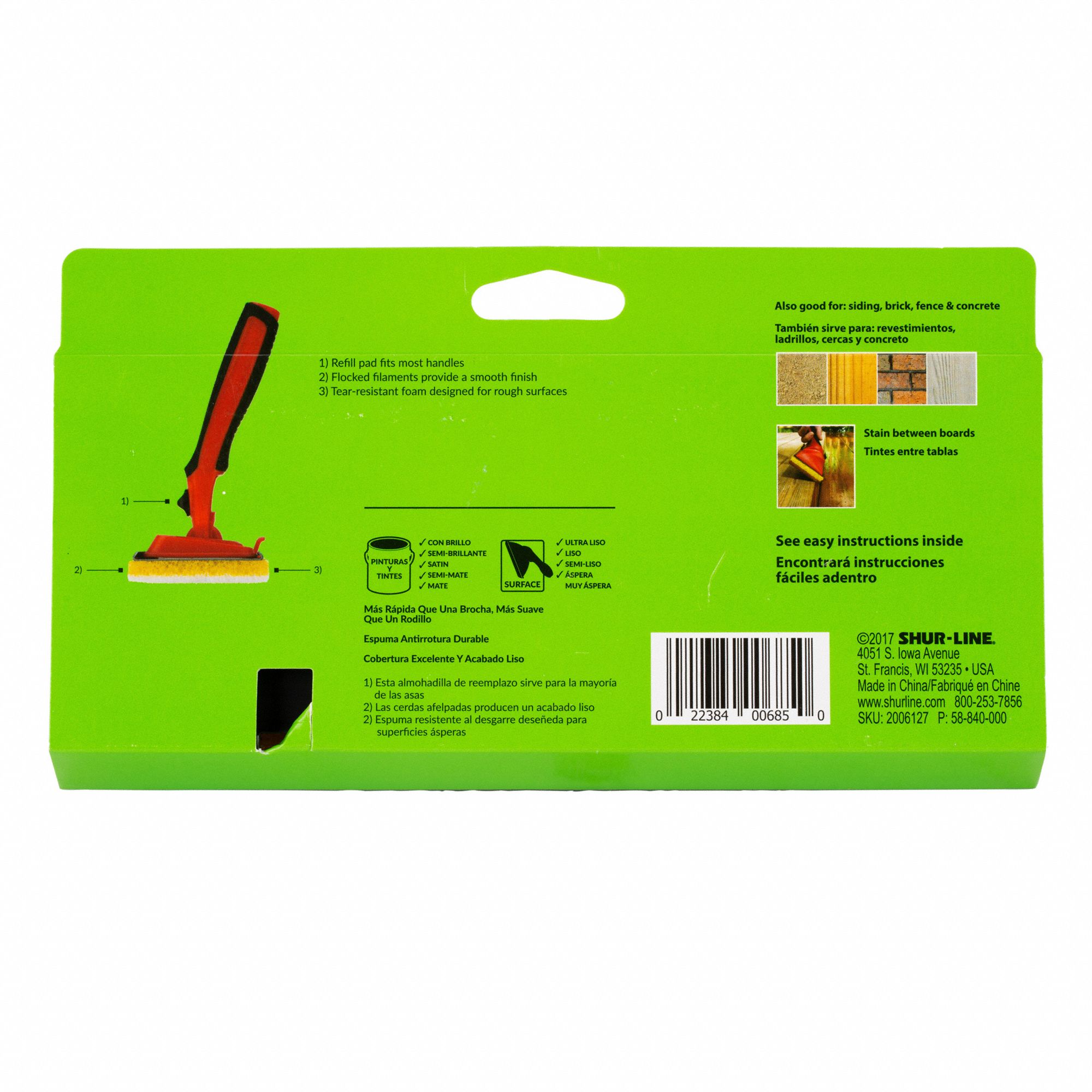 SHUR-LINE Pad Refill: 3 3/4 in Overall Lg, 9 in Overall Wd, Polystyrene ...